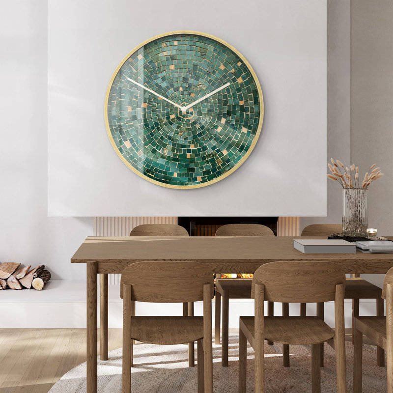 SIGNLEADER Green Mosaic Pattern Illustrations Modern Silent Wooden ...