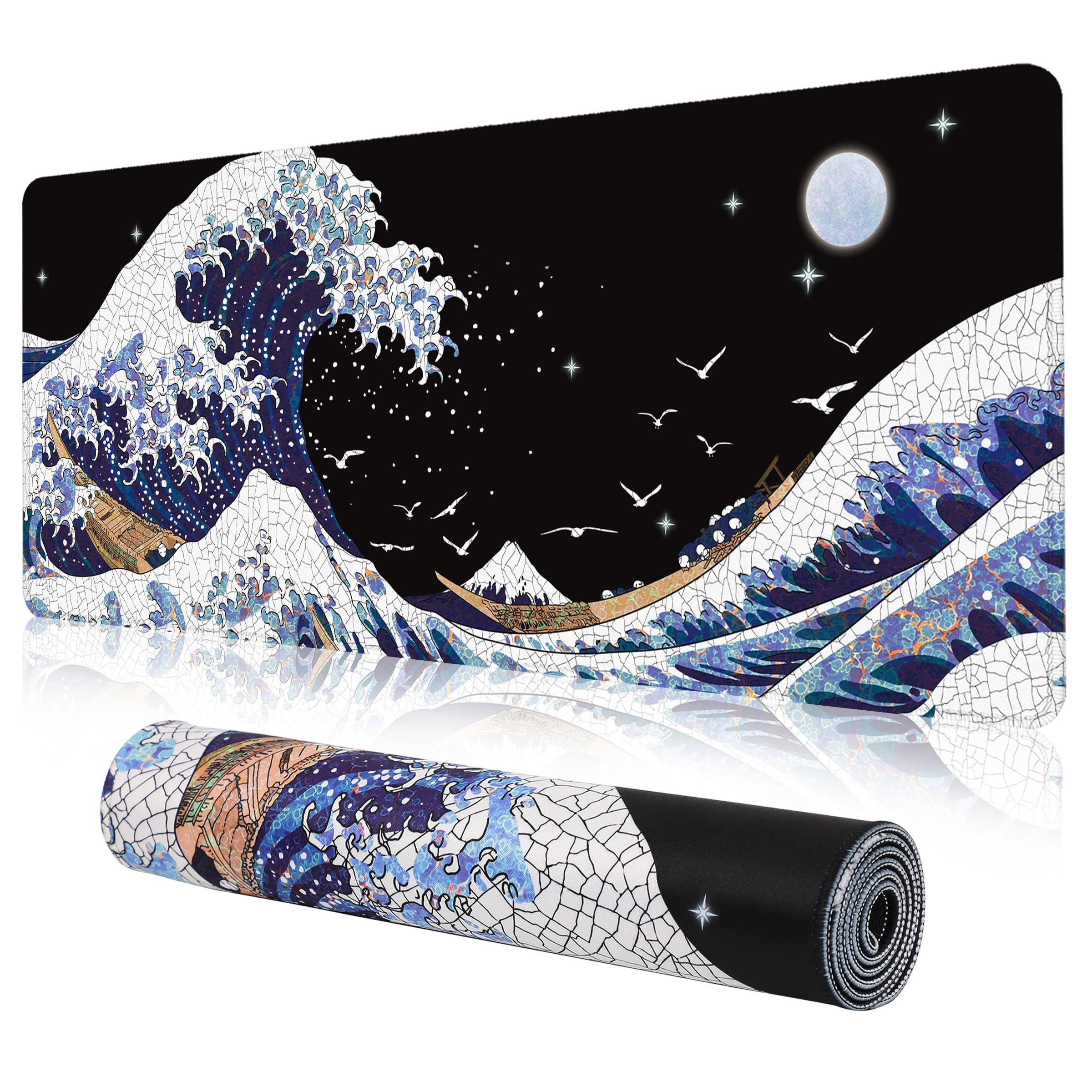 Beachcrest Home™ Desktop Gaming Mouse Pad, Large Wave Laptop Mouse Pad ...