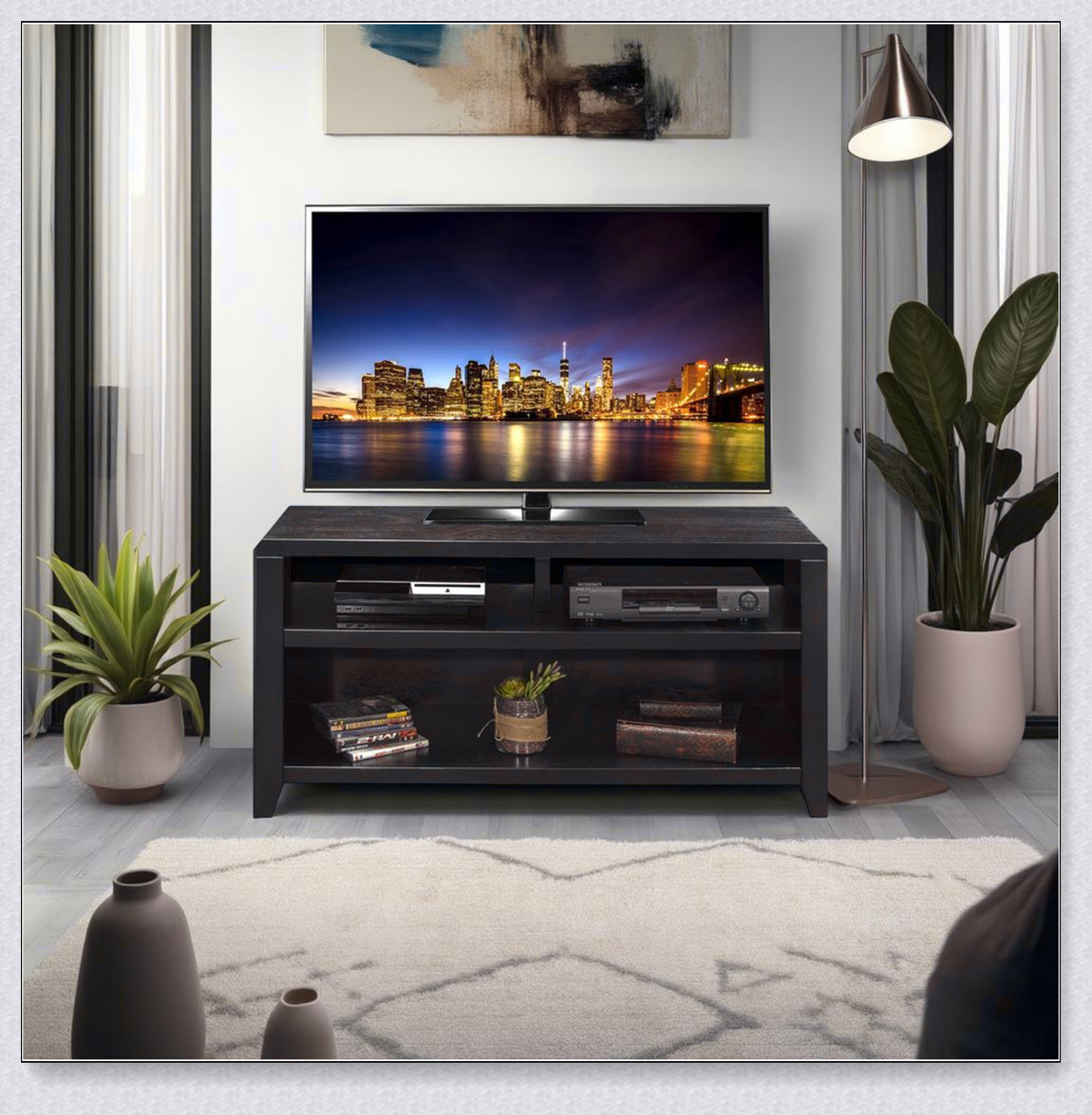Red Barrel Studio 48 inch TV Stand for TVs up to 55 inches, No Assembly ...