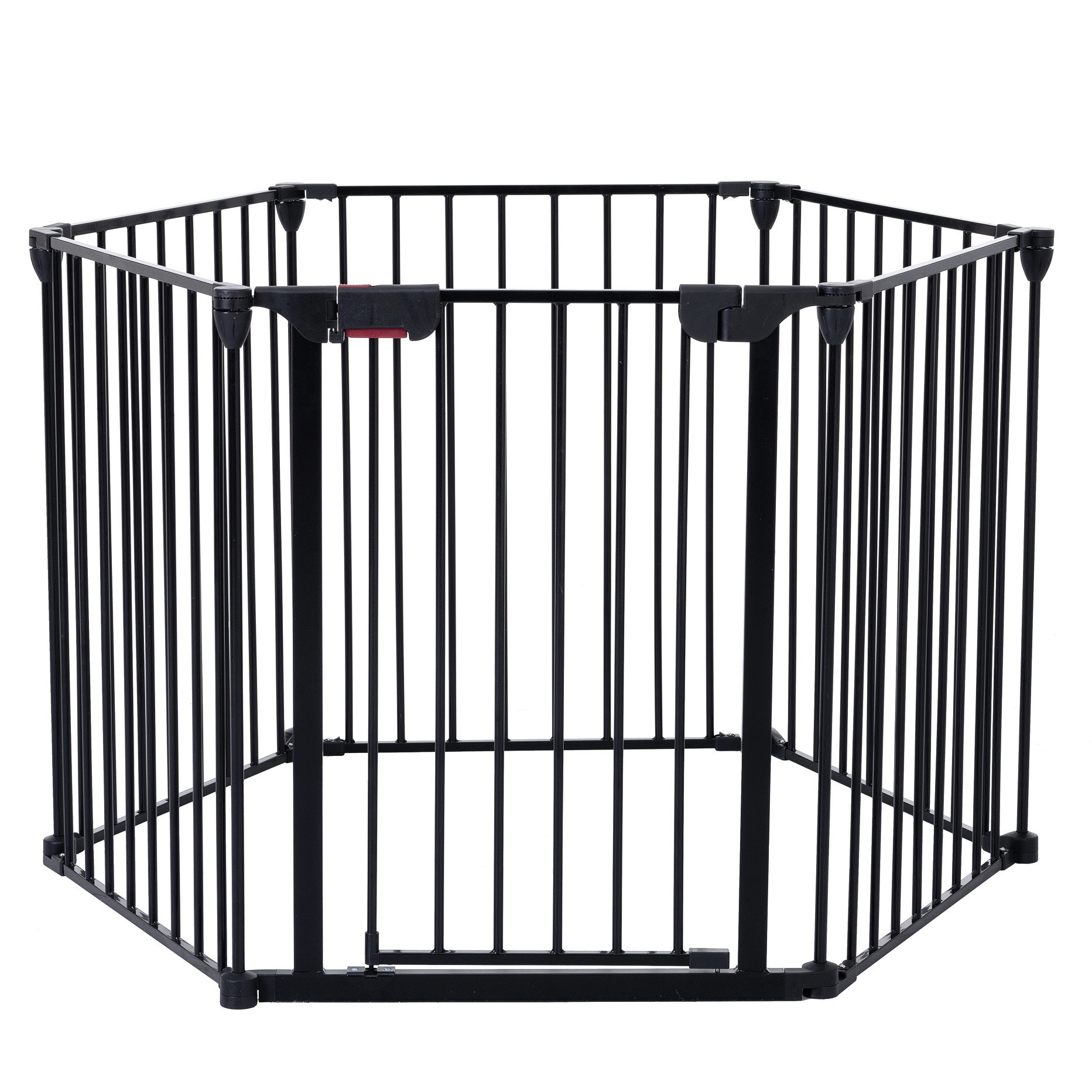 Latitude Run® Metal Gate For House Stairs. 6 Panels Play Yard Fence ...