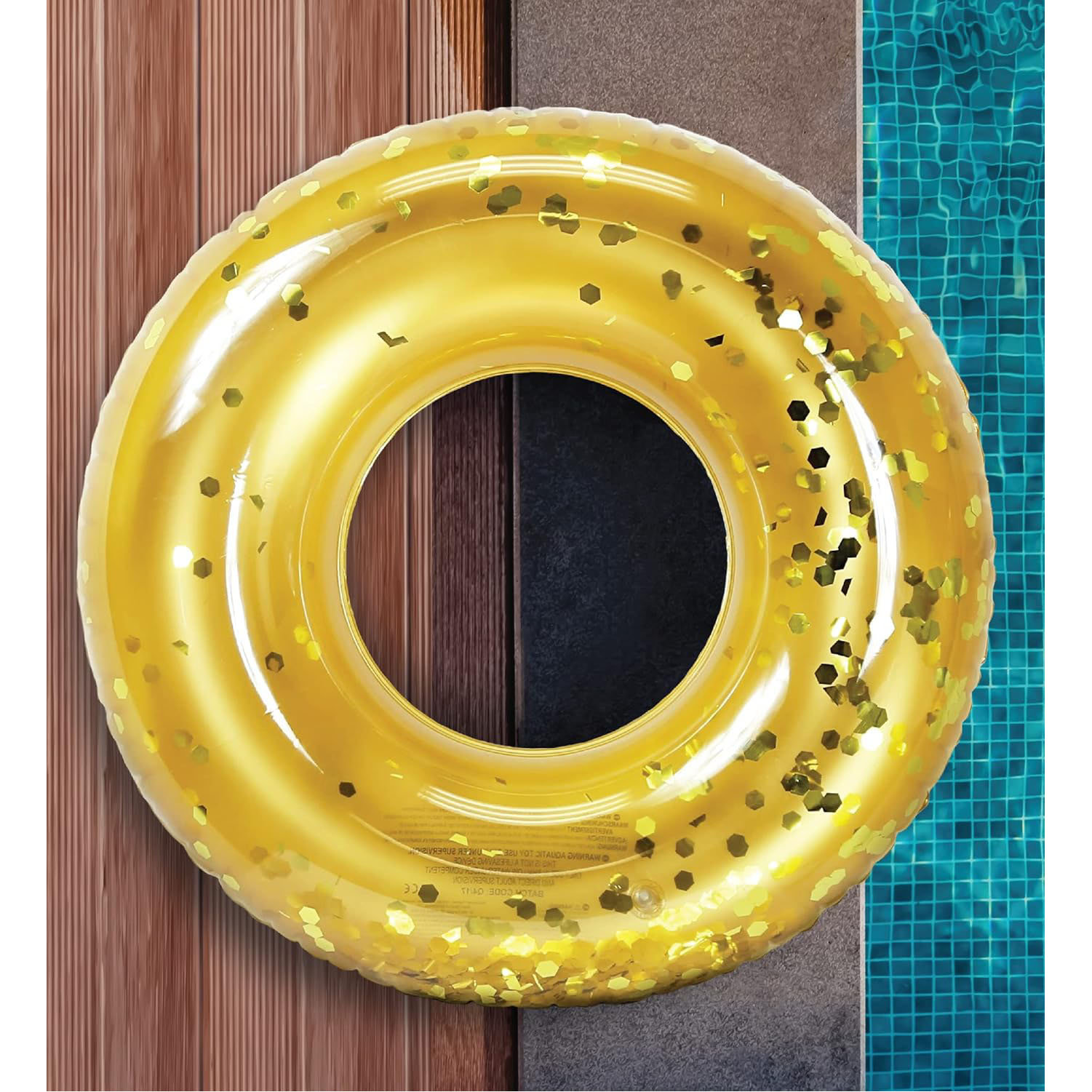 ABIXOL Premium Inflatable Pool Float Tube - Heavy Duty Confetti Swim ...