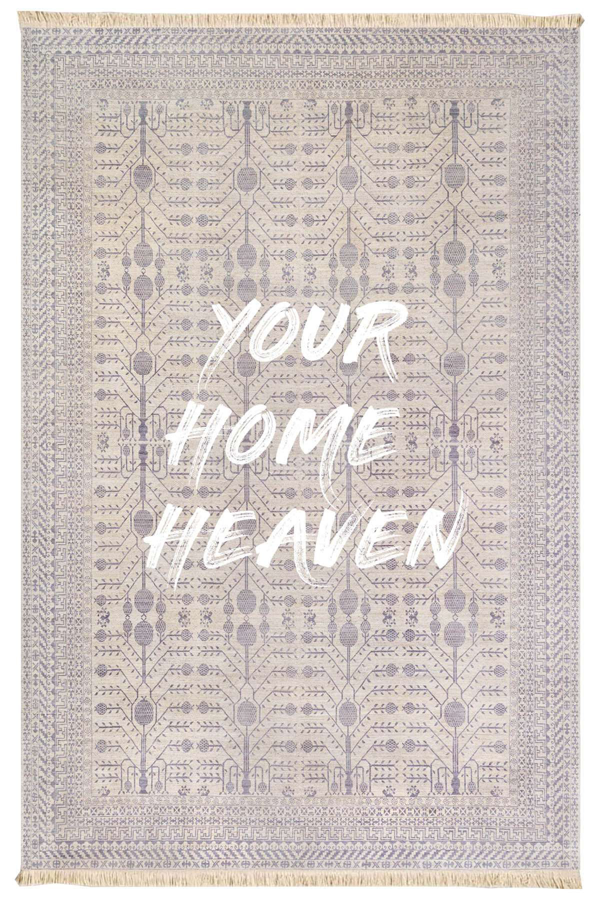 SpiritHome Home Heaven Minimalist Text Woven Rug | Wayfair