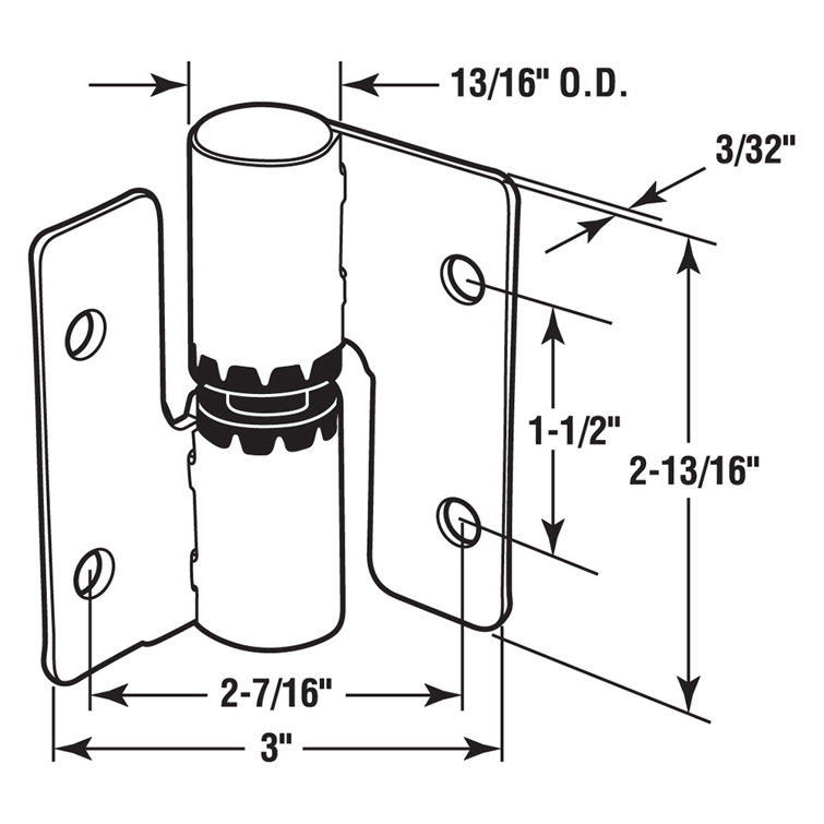 Prime-Line Surface Mounted Hinge Set, RH-In/LH-Out,With Fasteners ...