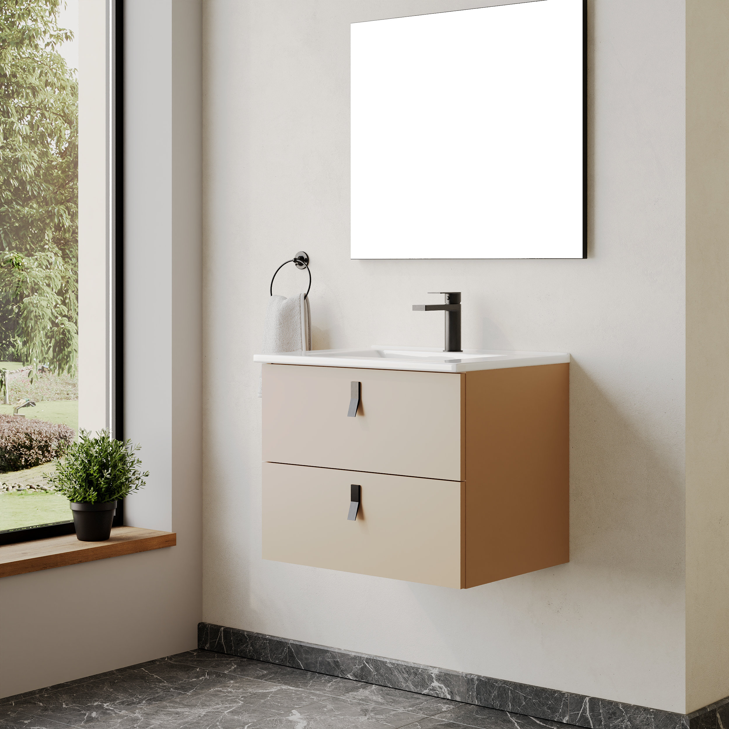 ModernMoments Borian 600Mm Wall Hung Vanity Unit With Athena Basin ...