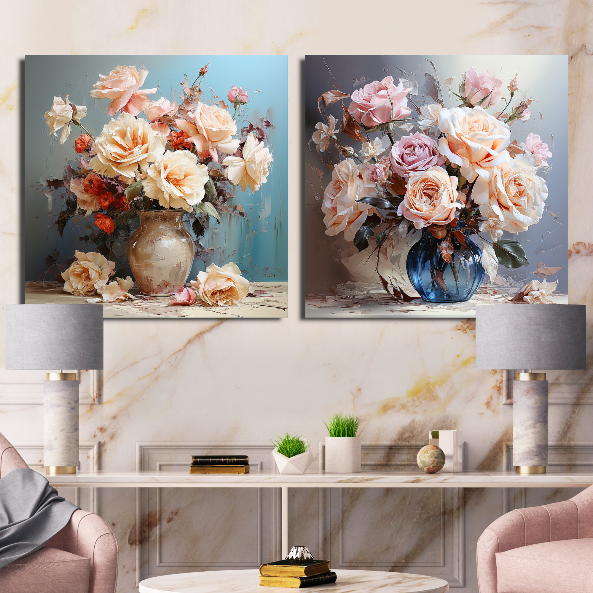 Lark Manor™ Gorgeous Rose Bouquet - Floral Square Collage Set Of 2 ...