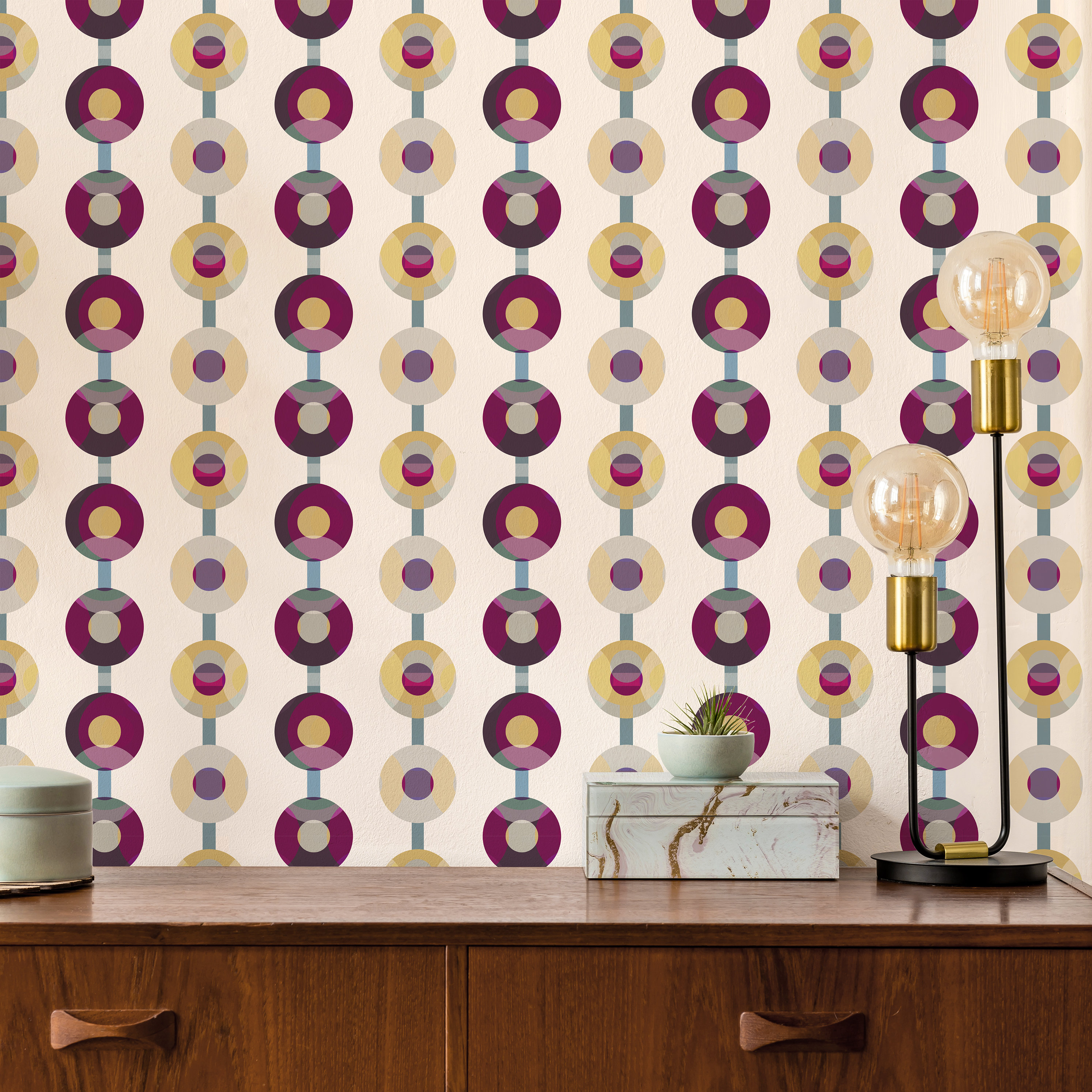 Ebern Designs Rihanon Turntable Vinyl Canvas Peel and Stick Wallpaper ...