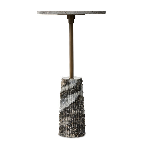 Four Hands Raven End Table-Ribbed Ebony Marble & Reviews | Perigold