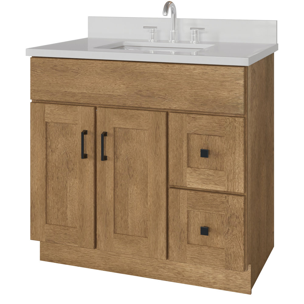 Loon Peak Base de meuble-lavabo simple en bois naturel Daley 36 ...