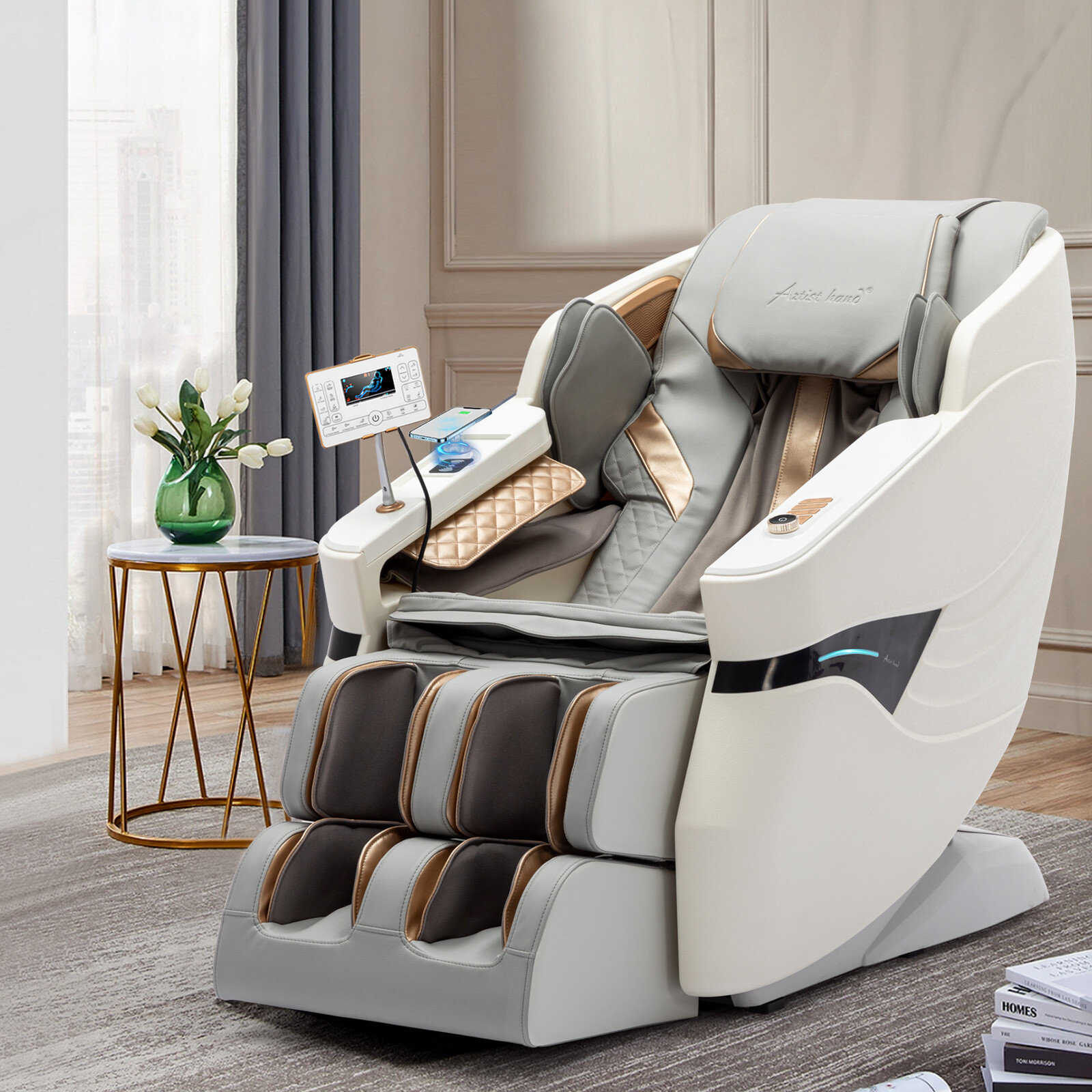Brayden Studio® White Zero Gravity Full Boay Massage Chair Wit Ai Voice ...