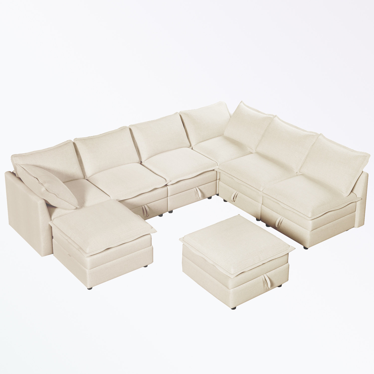 Latitude Run® 8-Piece Modular Sofa Bed with Storage and ottoman | Wayfair
