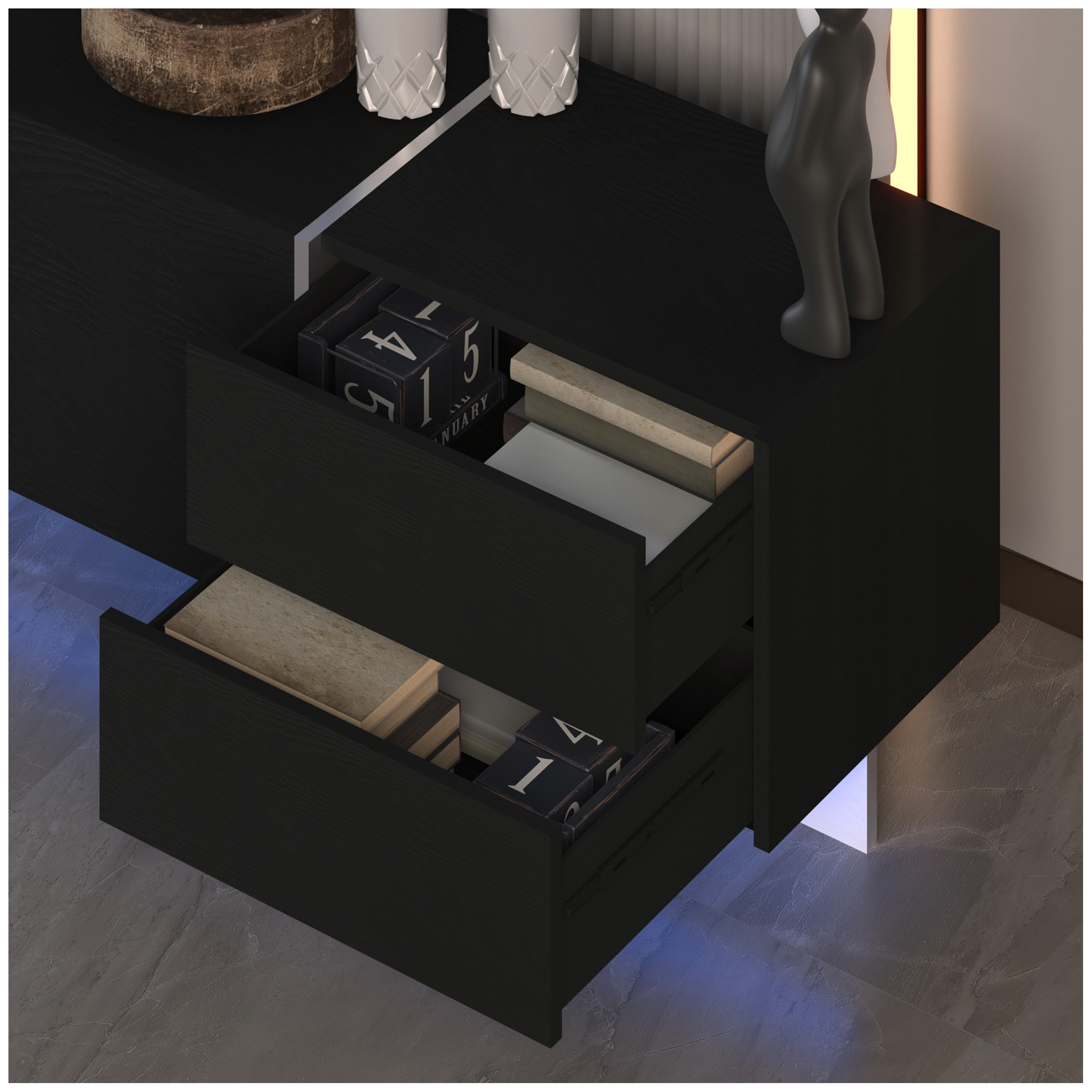 Wrought Studio™ TV Console with Storage Cabinets, Remote Control, APP ...