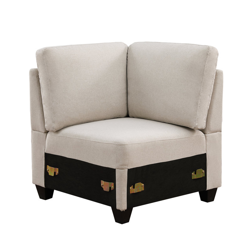 Ebern Designs Solina Linen Reversible Modular Corner Sectional Sofa ...