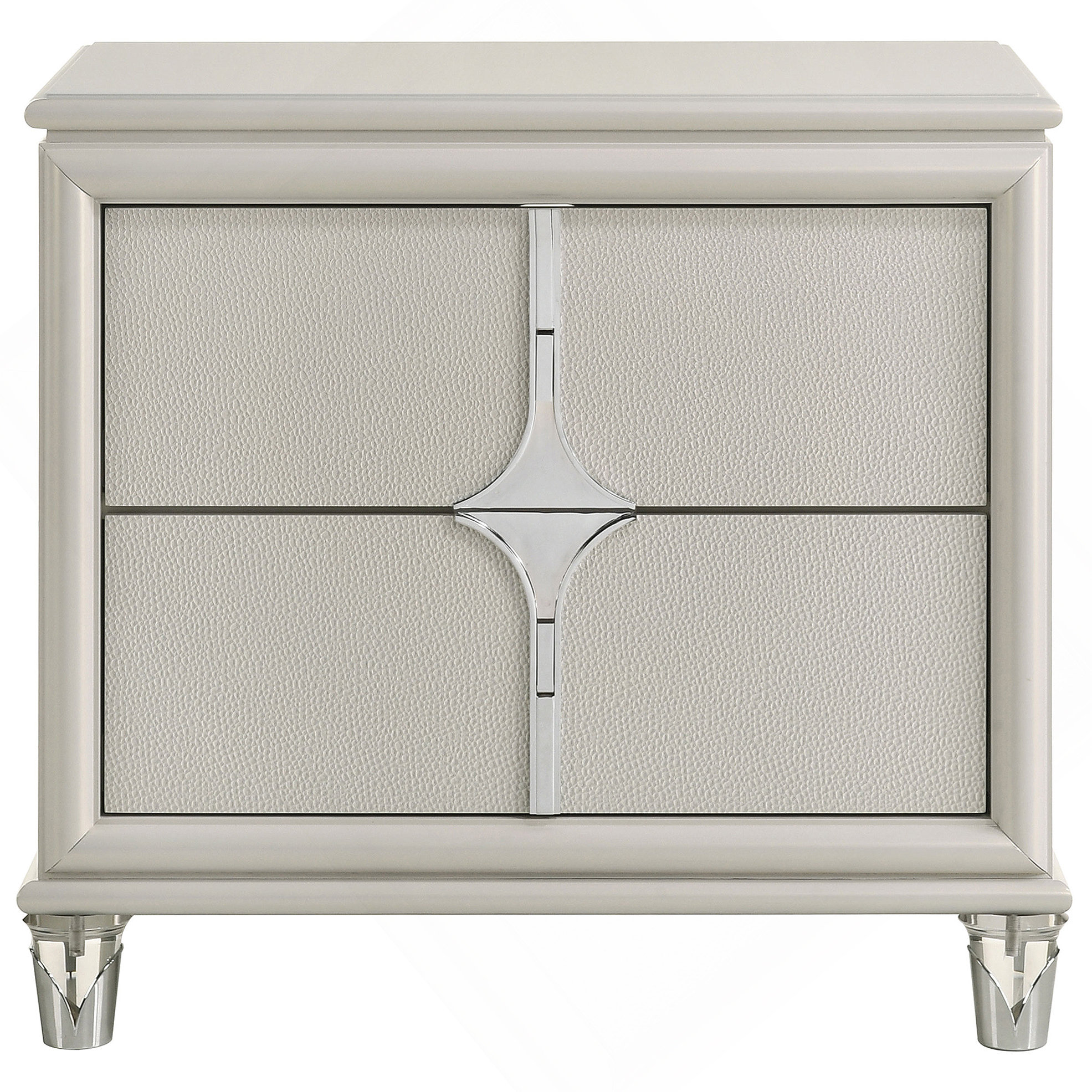 Hokku Designs Pearl White 2-drawer Nightstand Bedside Table | Wayfair