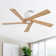 Ebern Designs 54" 5 Solid Wood Blades Indoor Flush Mount Ceiling Fan ...