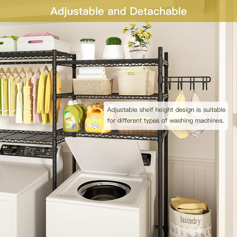 yitesiUSA Over The Washer And Dryer Storage Shelf,Medium,Black | Wayfair