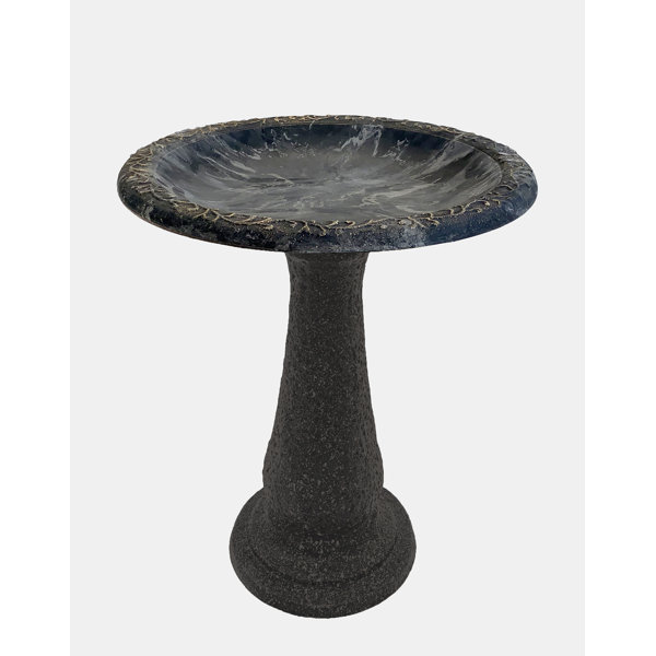 Alcott Hill® Birds and Beyond 19"D x 24"H Fiber Clay Birdbath Baringer ...