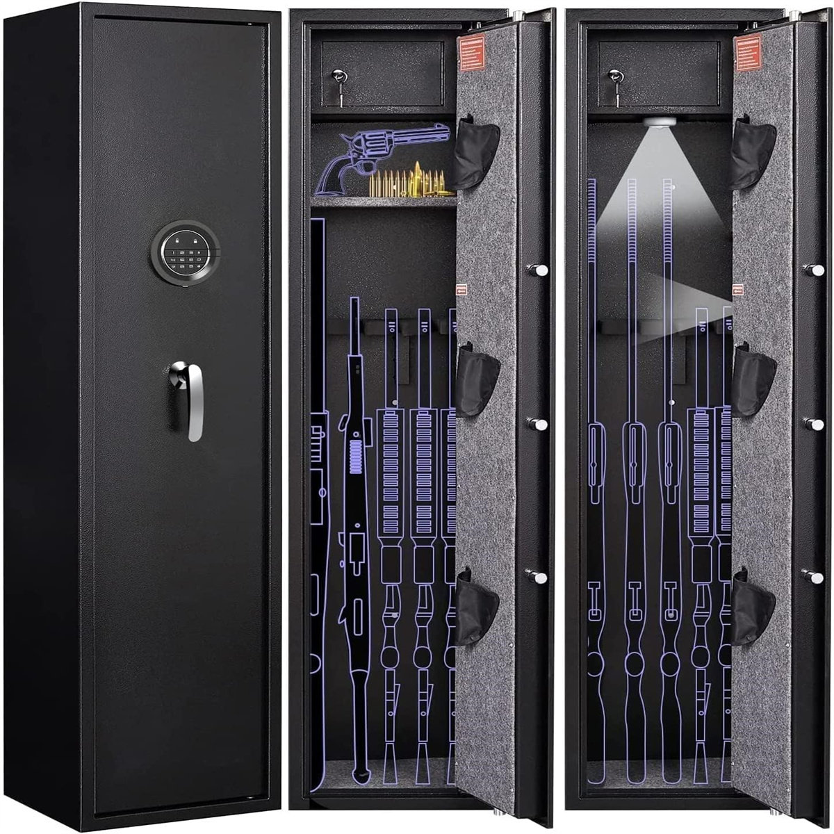 YITAHOME Digital Password Long Gun Safes, Rifle Gun Safe Quick Access 5 ...