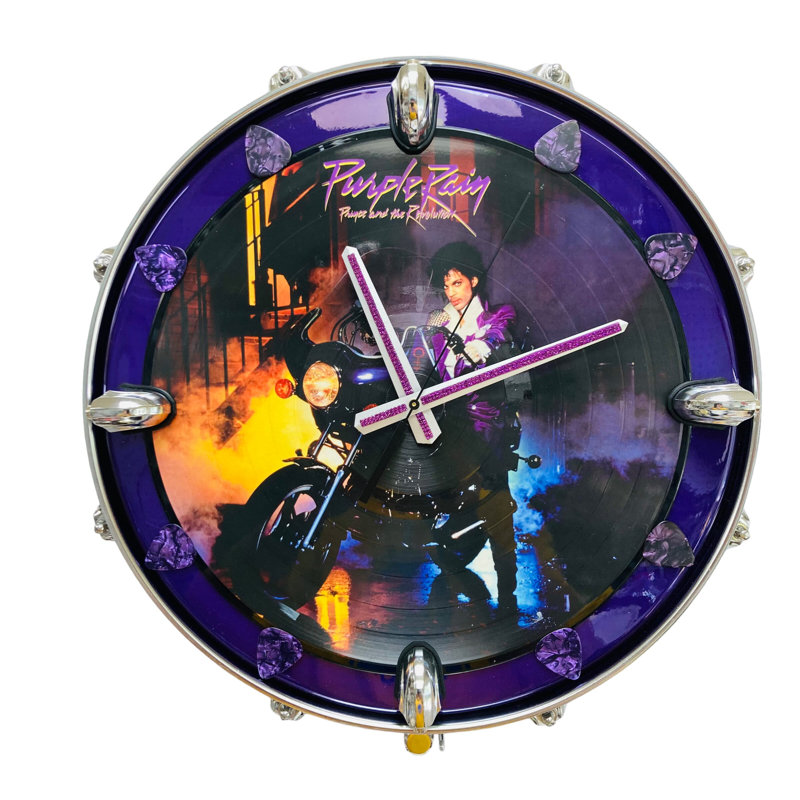 Rocking The Clock Prince Drum Wall Clock 14" with Picture Disc ...