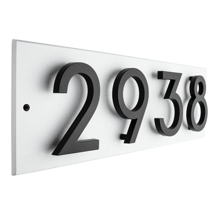 Whitehall Products Floating Stand-Off 4-Number Horizontal Sign, White ...