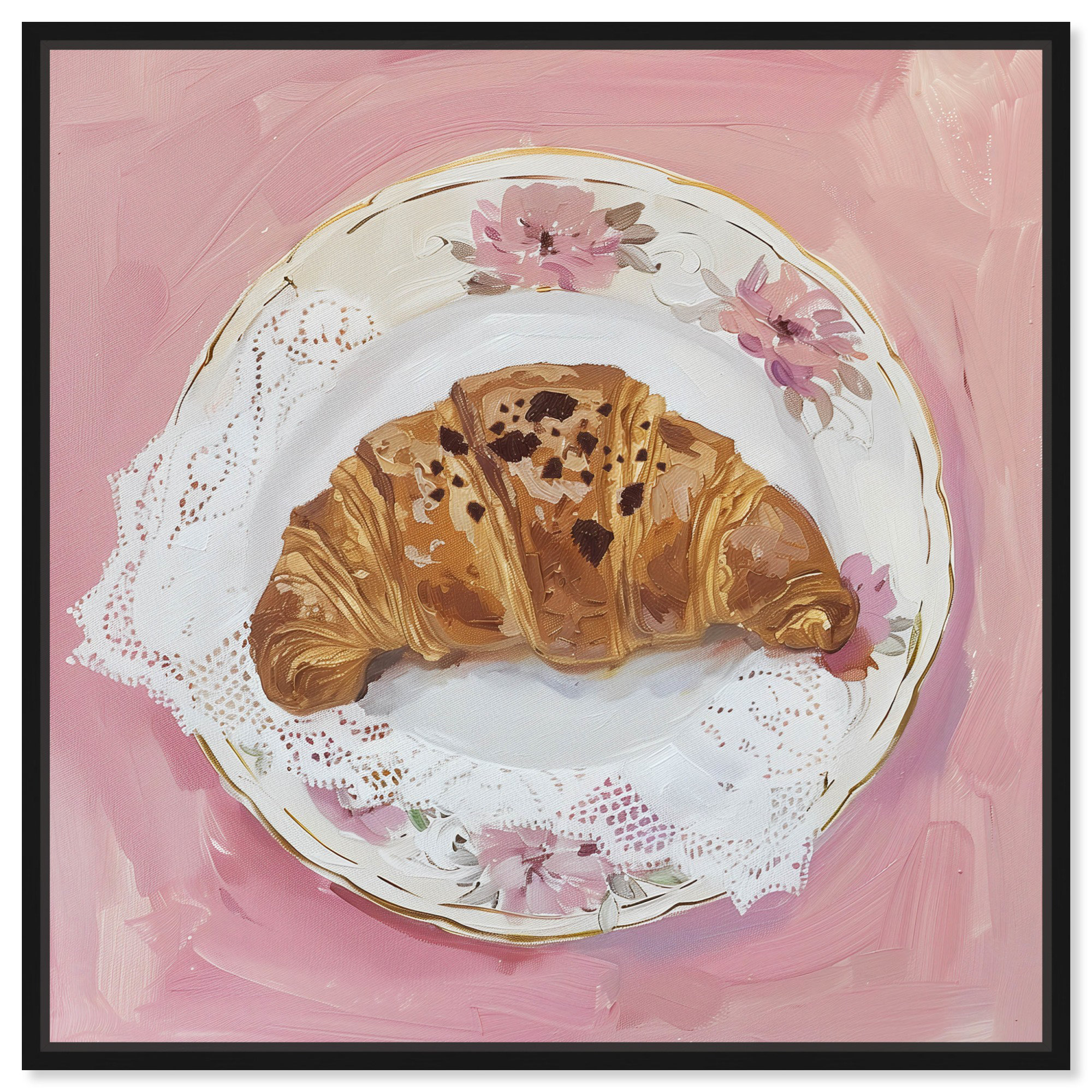 Art Remedy Chocolate Croissant Canvas Trendy Kitchen Art by Art Remedy ...