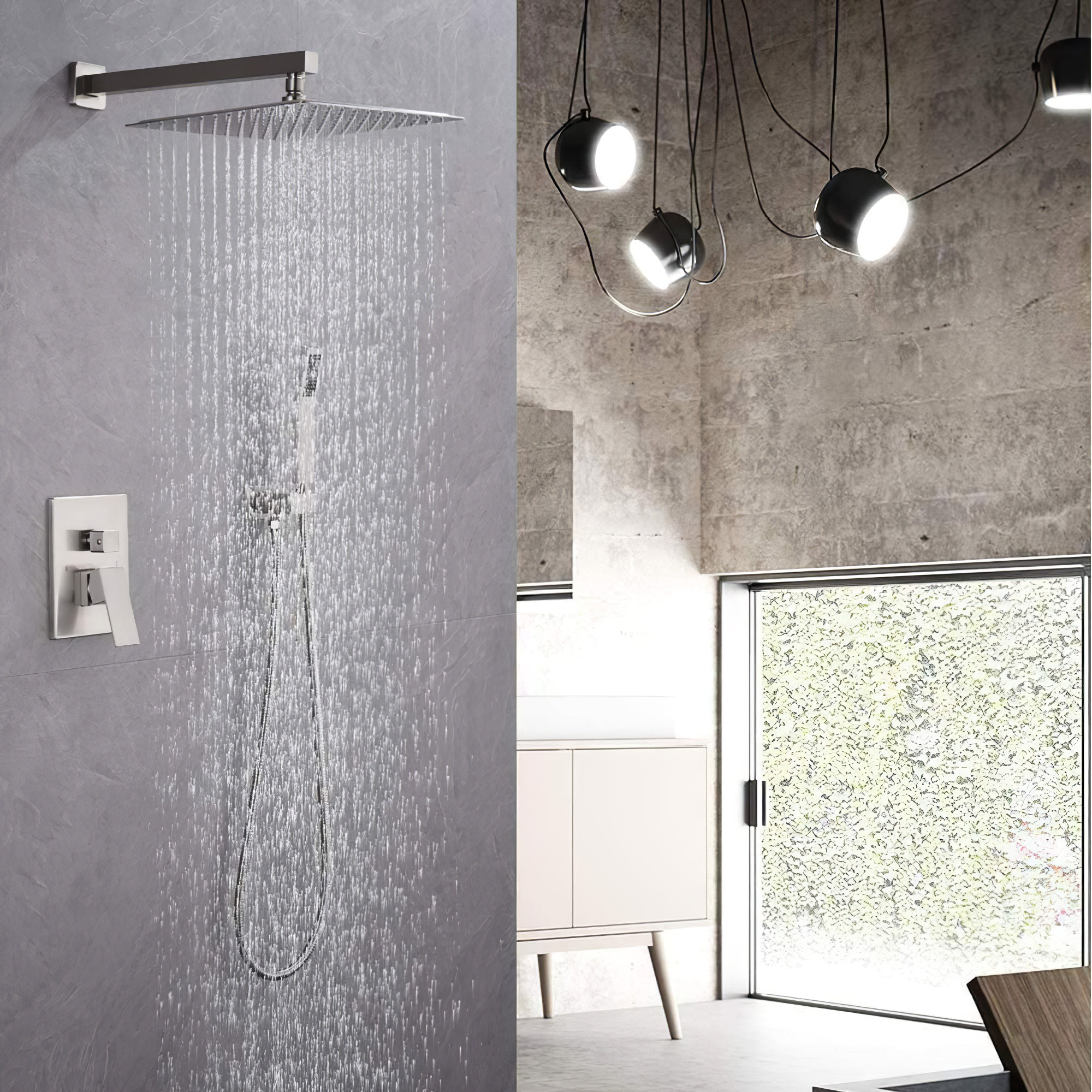 SR SUN RISE 10 Inch Wall Mounted Complete Shower System with Rough-In ...