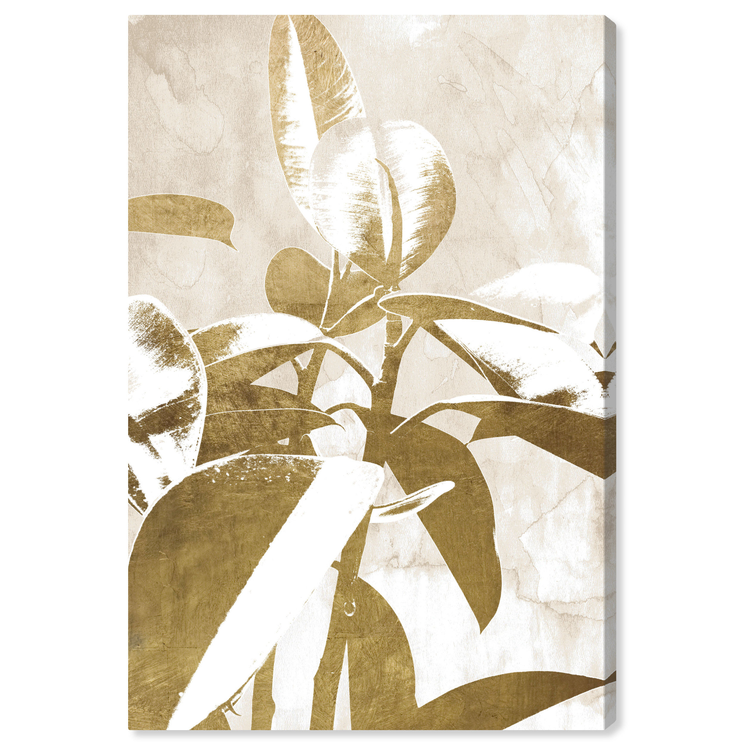 Oliver Gal Prints Tan and Gold Plant - Painting on Canvas | Wayfair