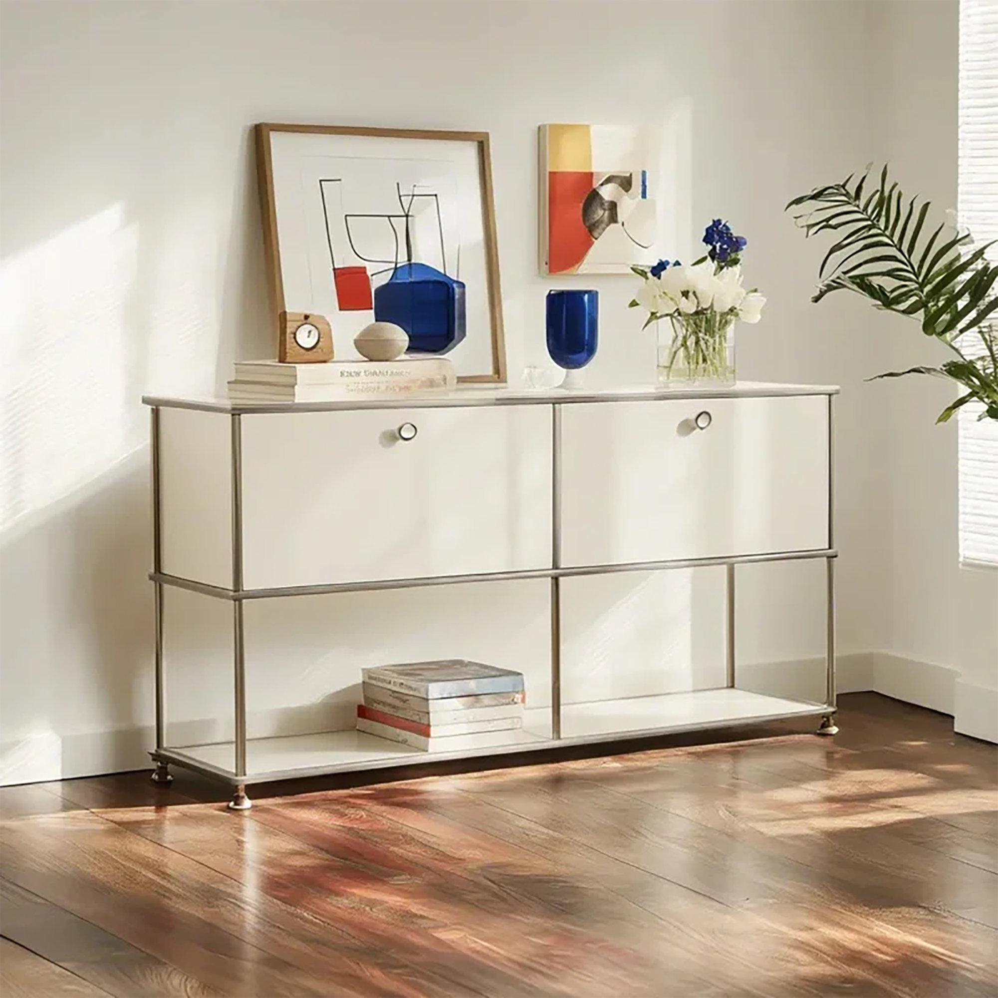 Corrigan Studio® Modern Modular Storage Cabinet Metal Organizer For Living Room And Home Office ...