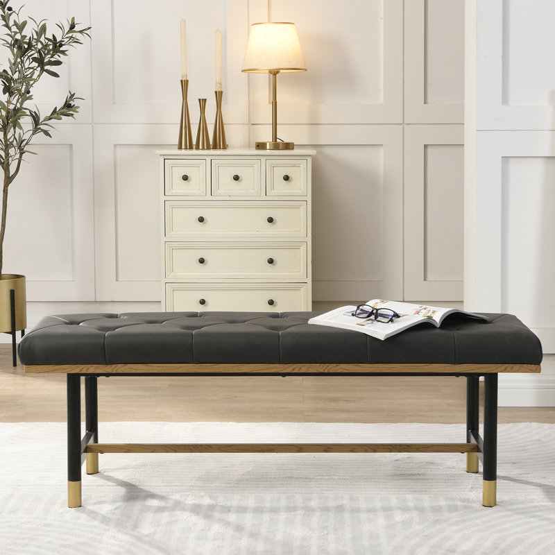 Ebern Designs Makayla Faux Leather Upholstered Bench | Wayfair