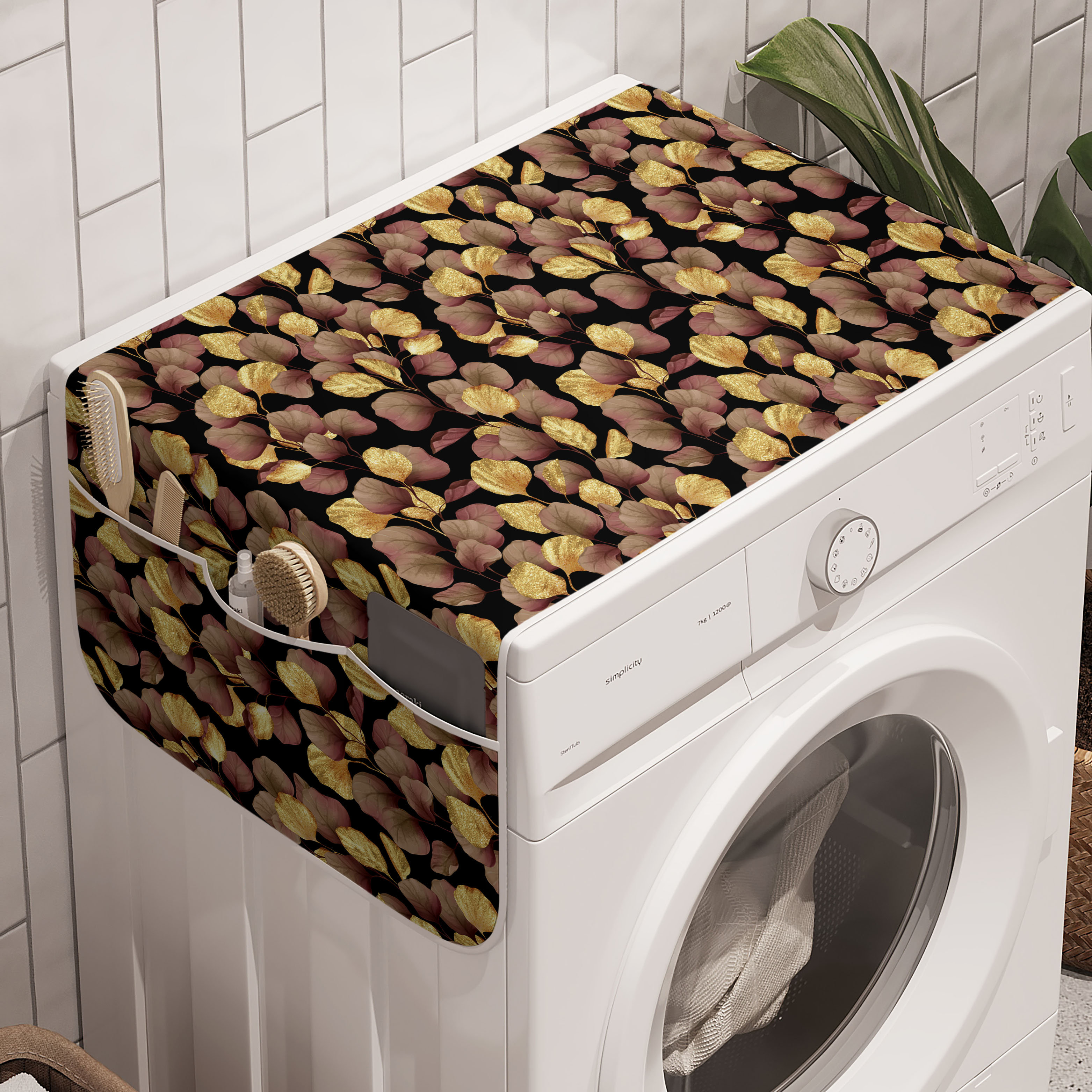 East Urban Home Dreamy Leaves Washing Machine Organizer Pack of 2 47" x ...