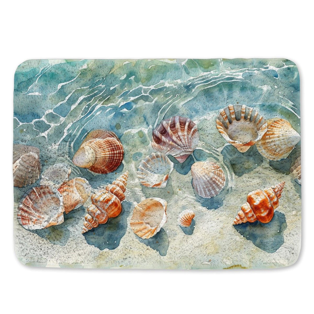 Red Barrel Studio® Seashells Bath Mat Marine Bathroom Decor Aquatic ...
