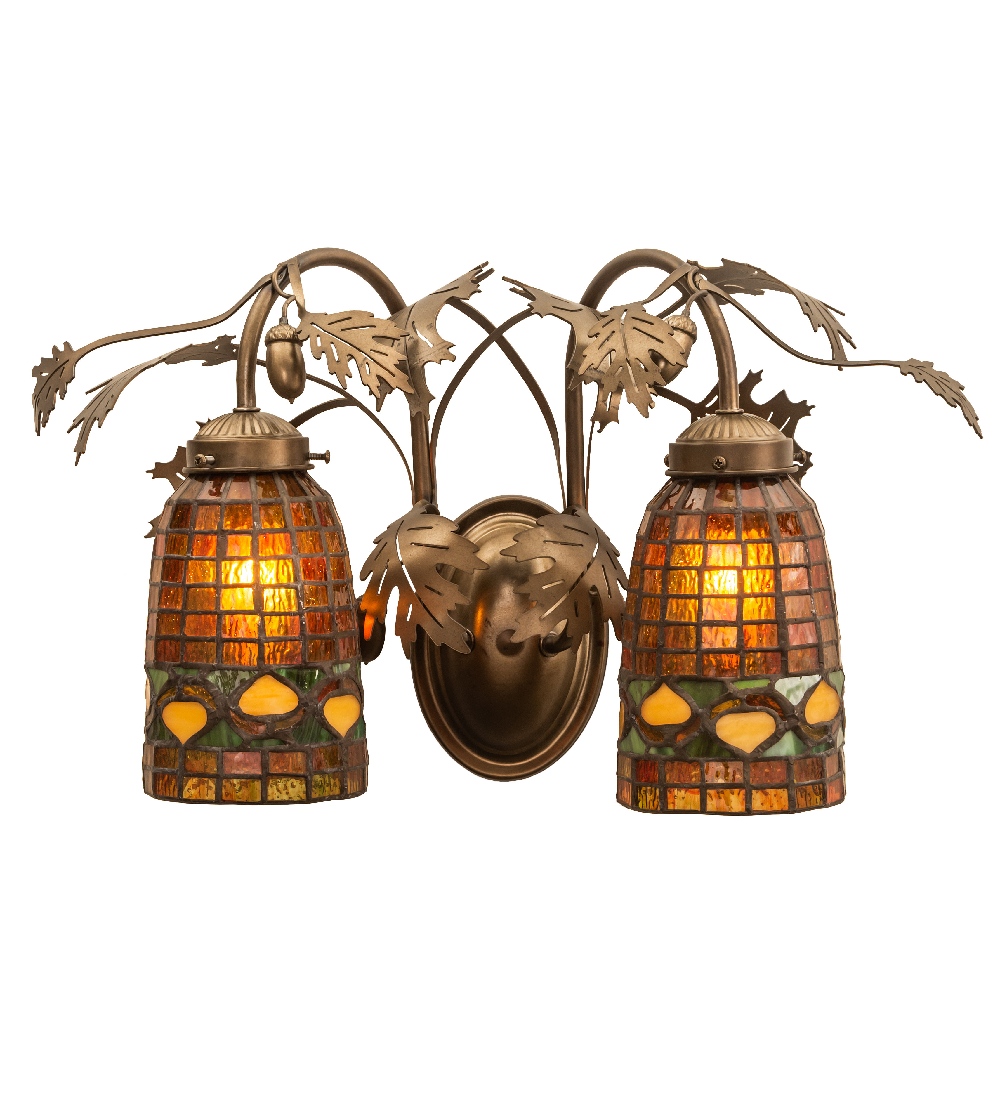 Meyda Lighting Acorn Oak Leaf 2-Light Armed Sconce | Perigold