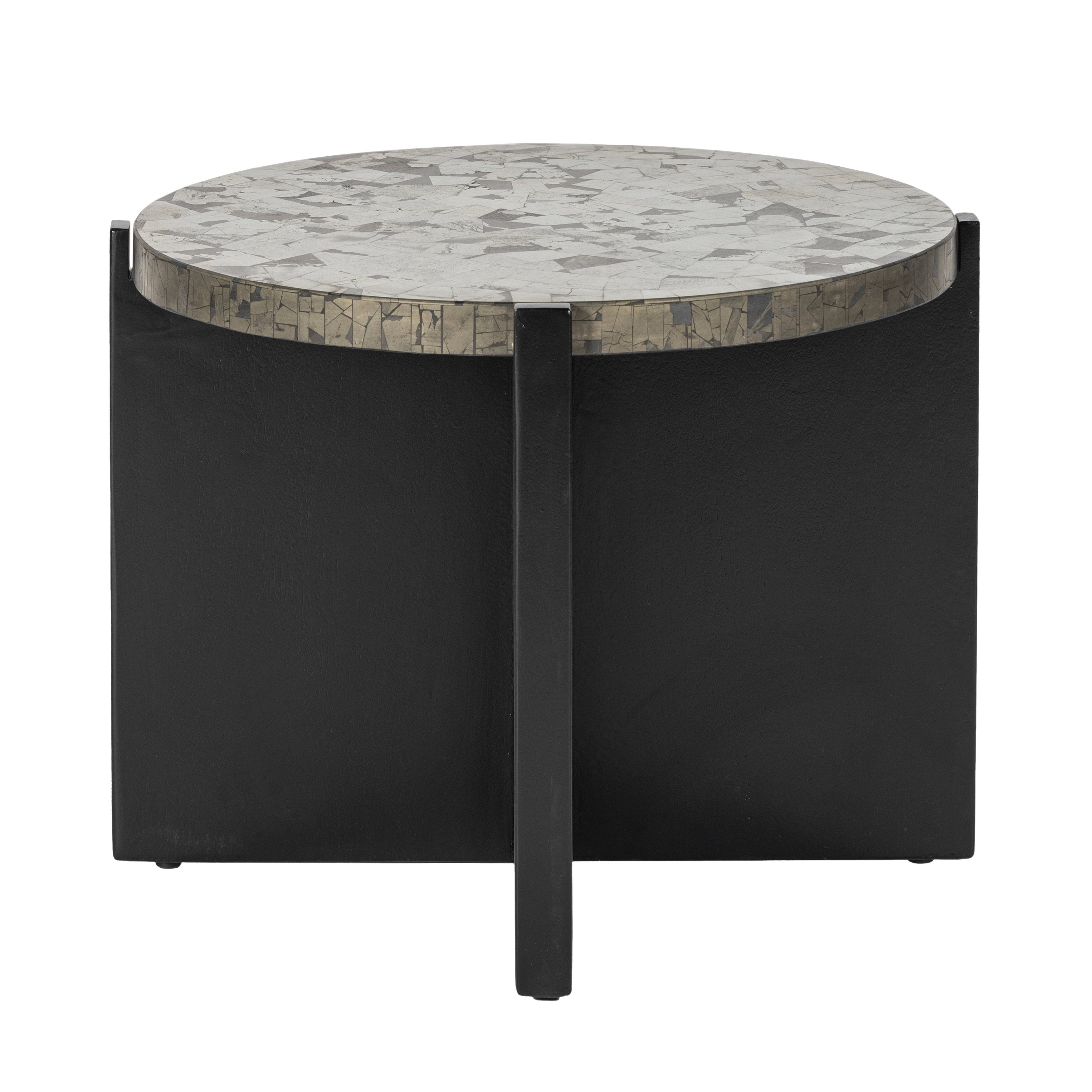Sagebrook Home 24" Livio Pyrite Semi-Precious Stone&Wood Accent Table ...
