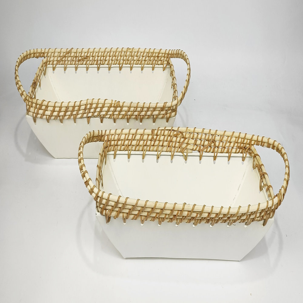 Bay Isle Home™ VIP Metal 23.62 in. White Rectangular Tapered Tray Set ...