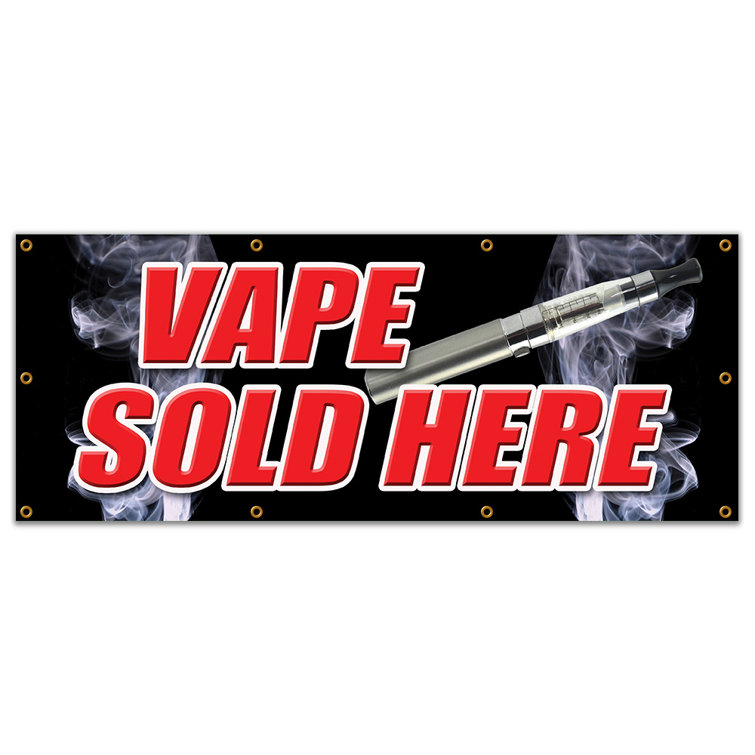 SignMission VAPE SOLD HERE BANNER SIGN Vapour Pen Liquid Flavours Smoke ...