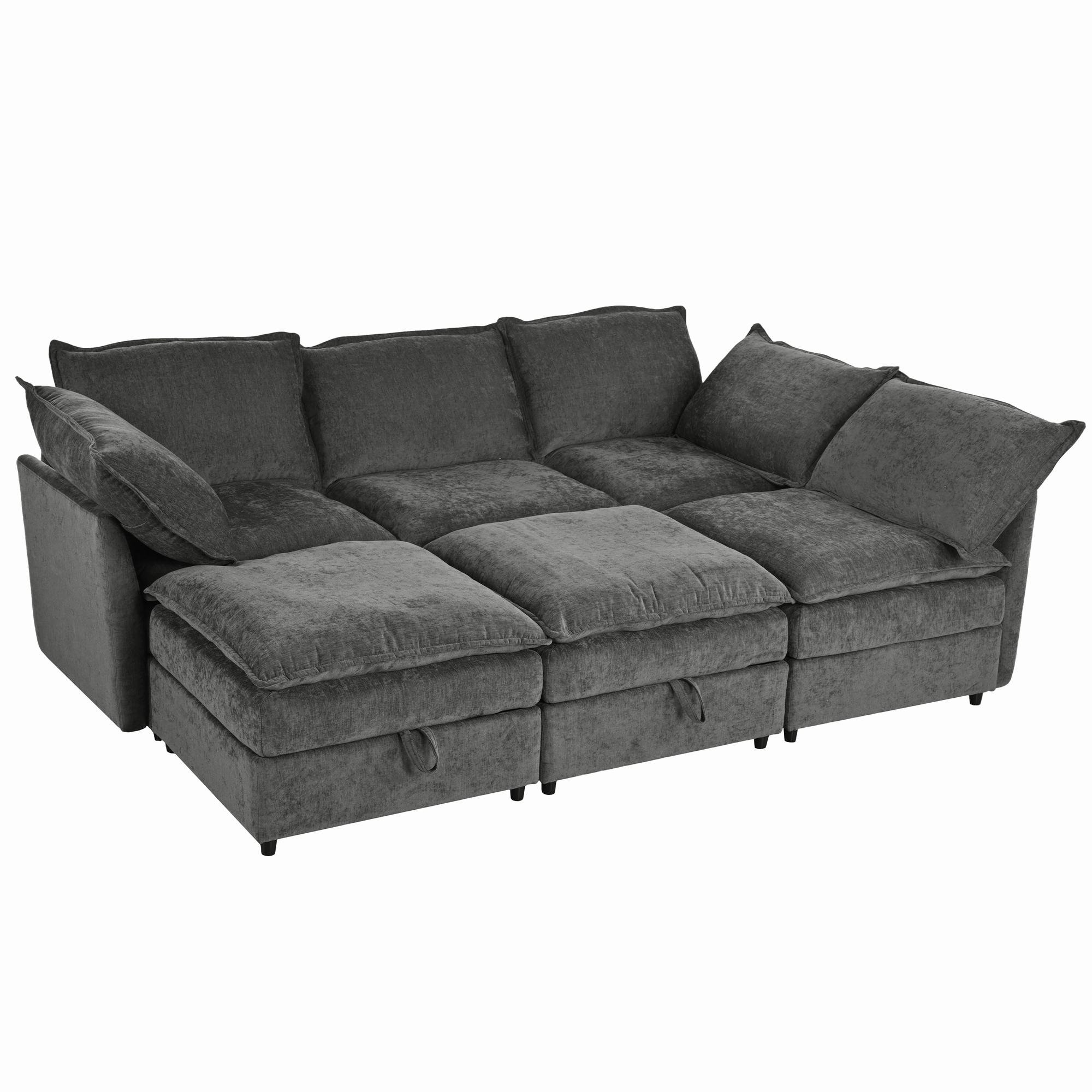 5OaksFurniture Belosic 6-Piece Modular Sofa Bed With Storage | Wayfair