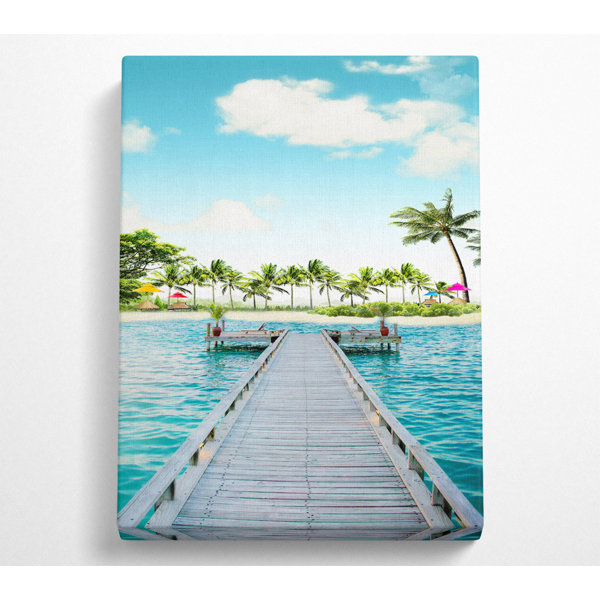 House of Hampton Sunny Beach Walkway Canvas Print | Wayfair.co.uk