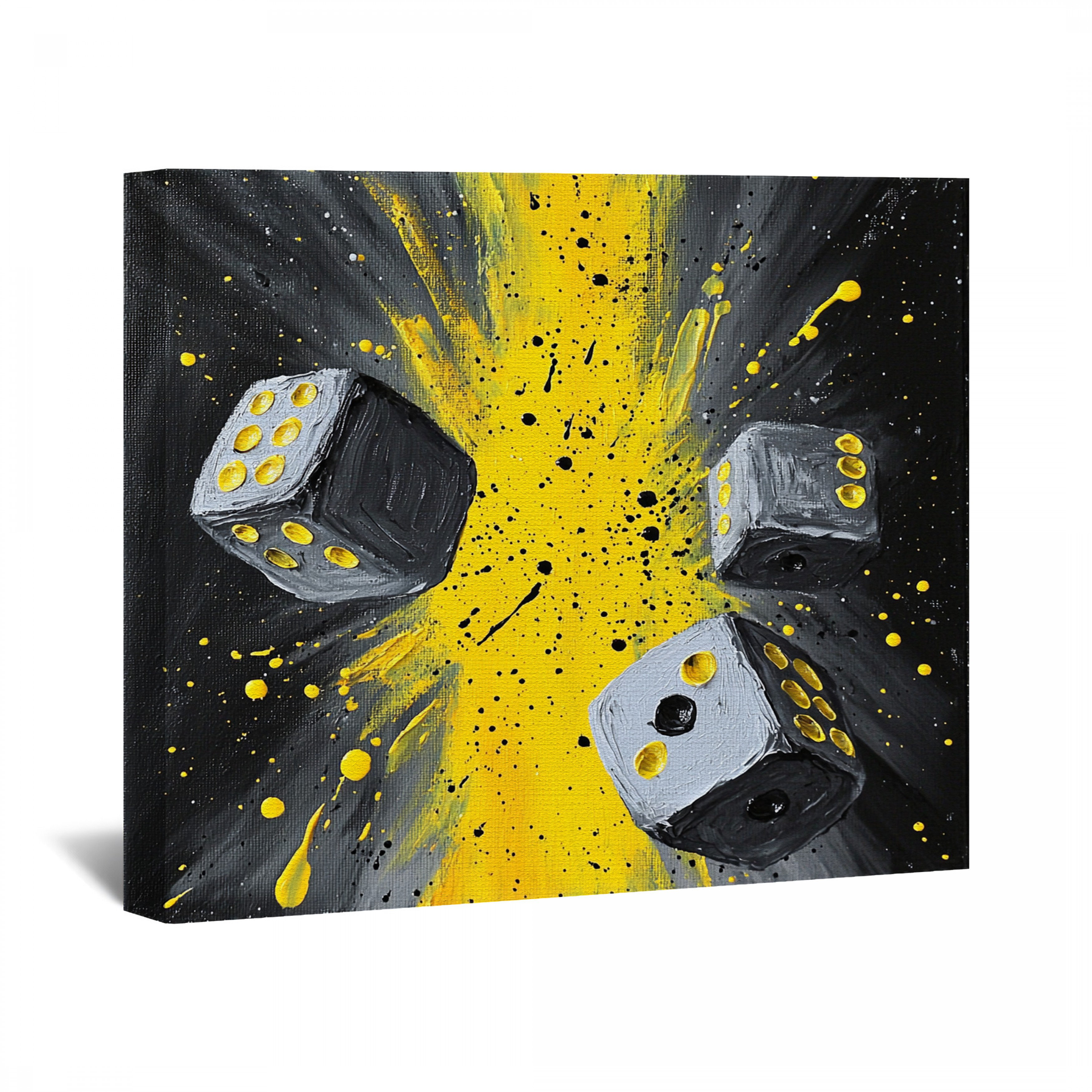 Latitude Run® Dice Explosion Canvas Wrap - Games Wall Decor - Wayfair ...
