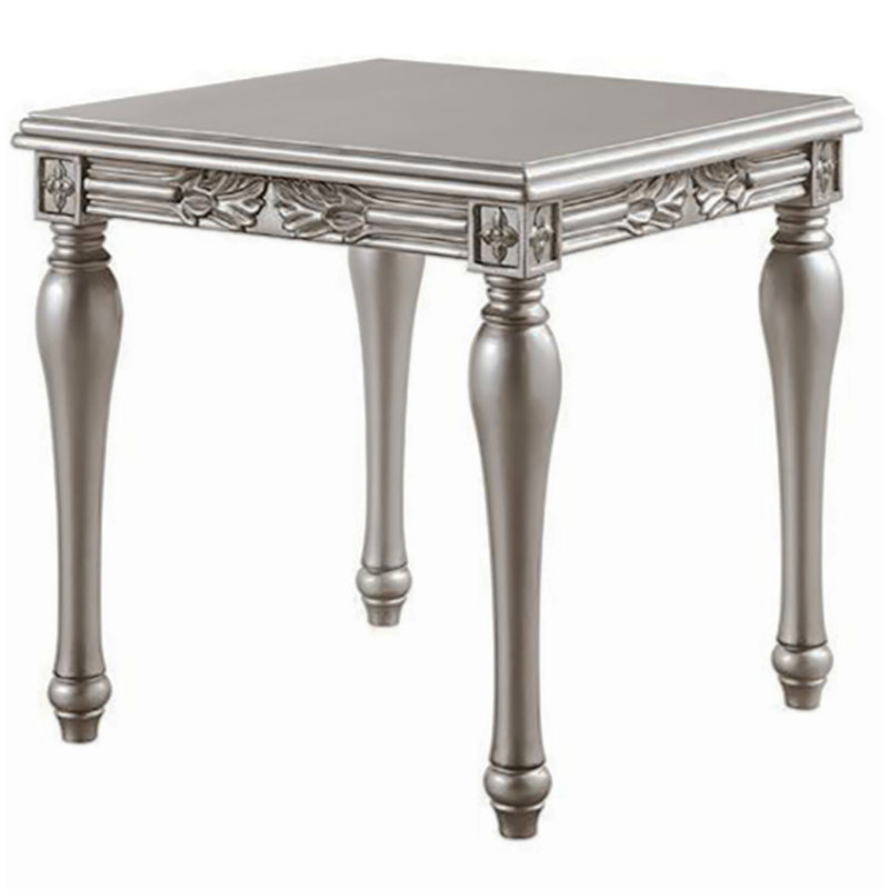 Rosdorf Park Platinum End Table With Turned Leg | Wayfair