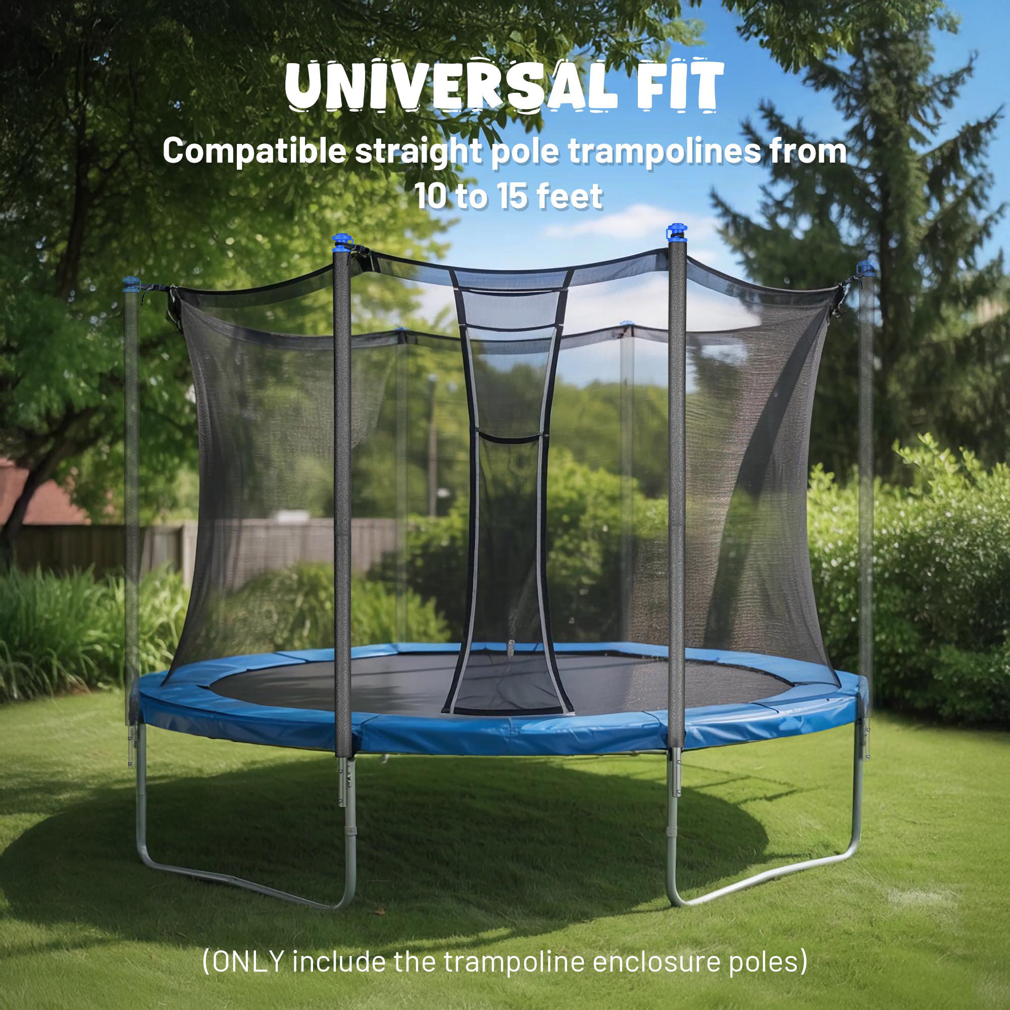 Yescom Universal Trampoline Replacement Enclosure Poles Accessories ...