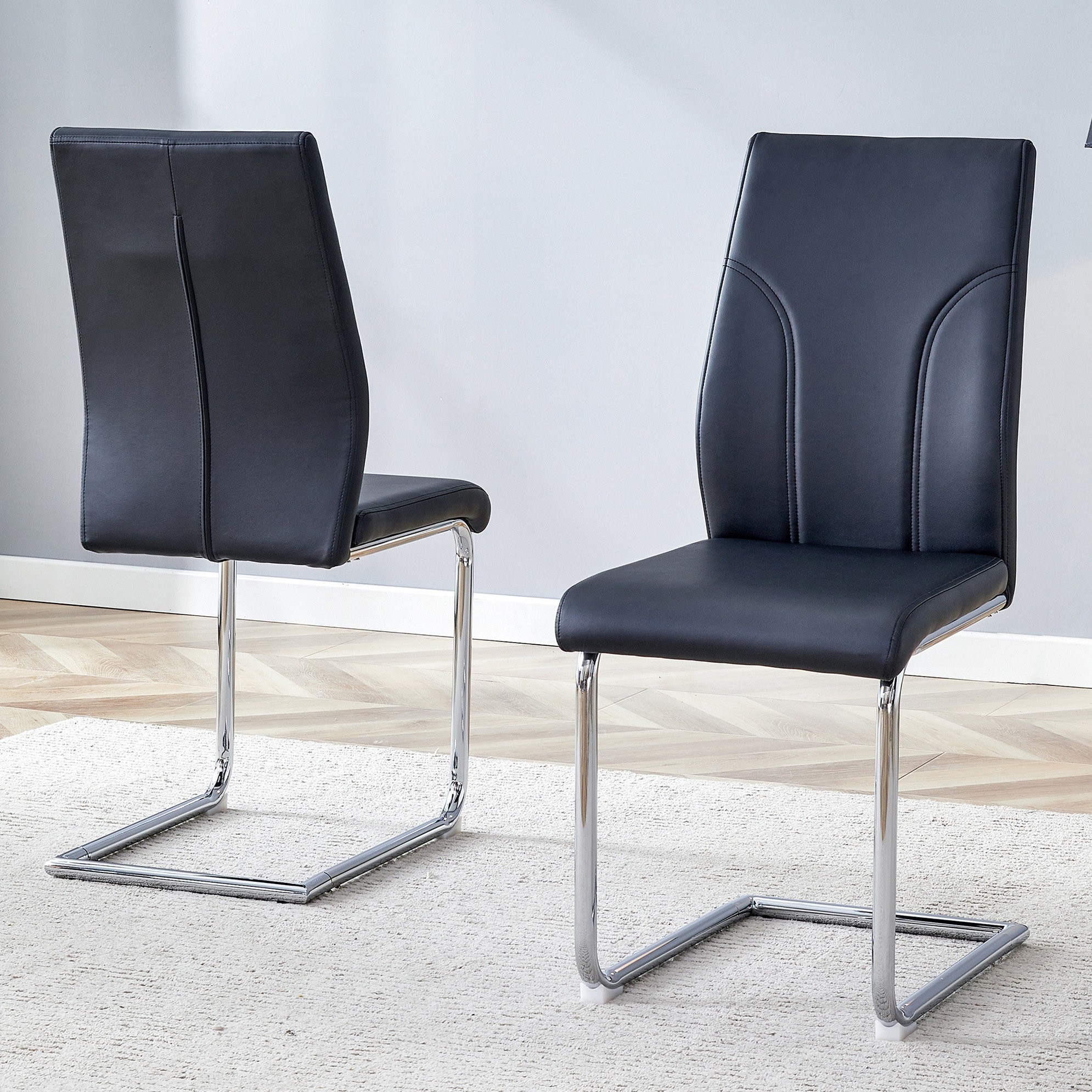 Brayden Studio® 4 Dining Chair In White, Pu Fabric High And Stable Leg ...