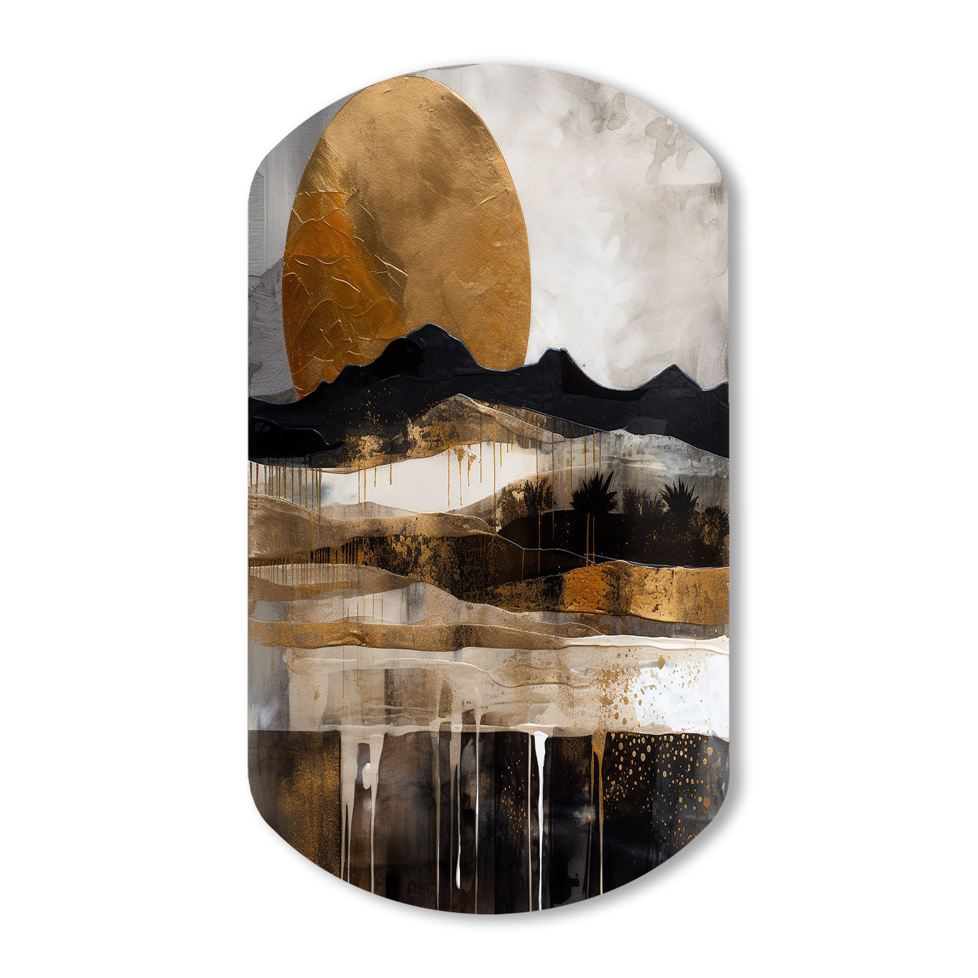 Design Art Exploring The Evolving Golden Moon IV - Landscape Modern ...