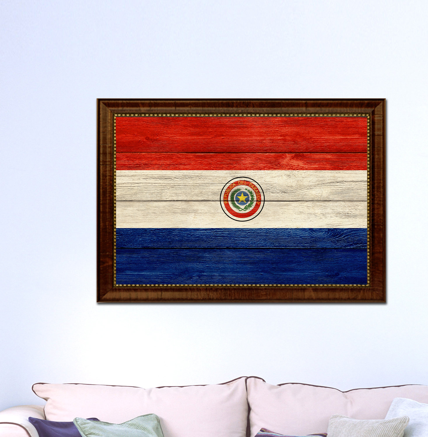 Spot Color Art 'Paraguay Country Flag' Framed Painting on Canvas | Wayfair