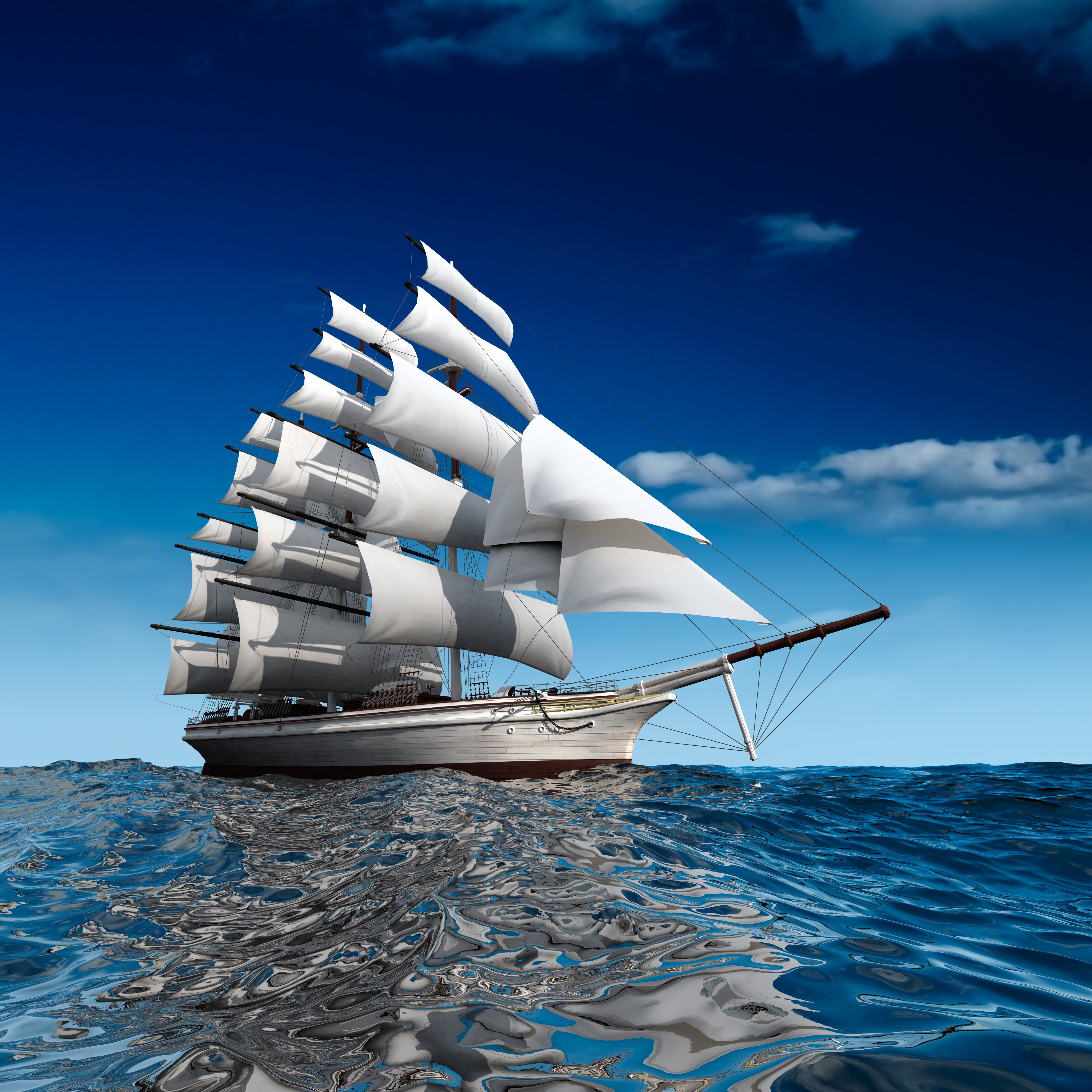 Breakwater Bay Sailing Ship by Antonbalazh - Wrapped Canvas Print | Wayfair