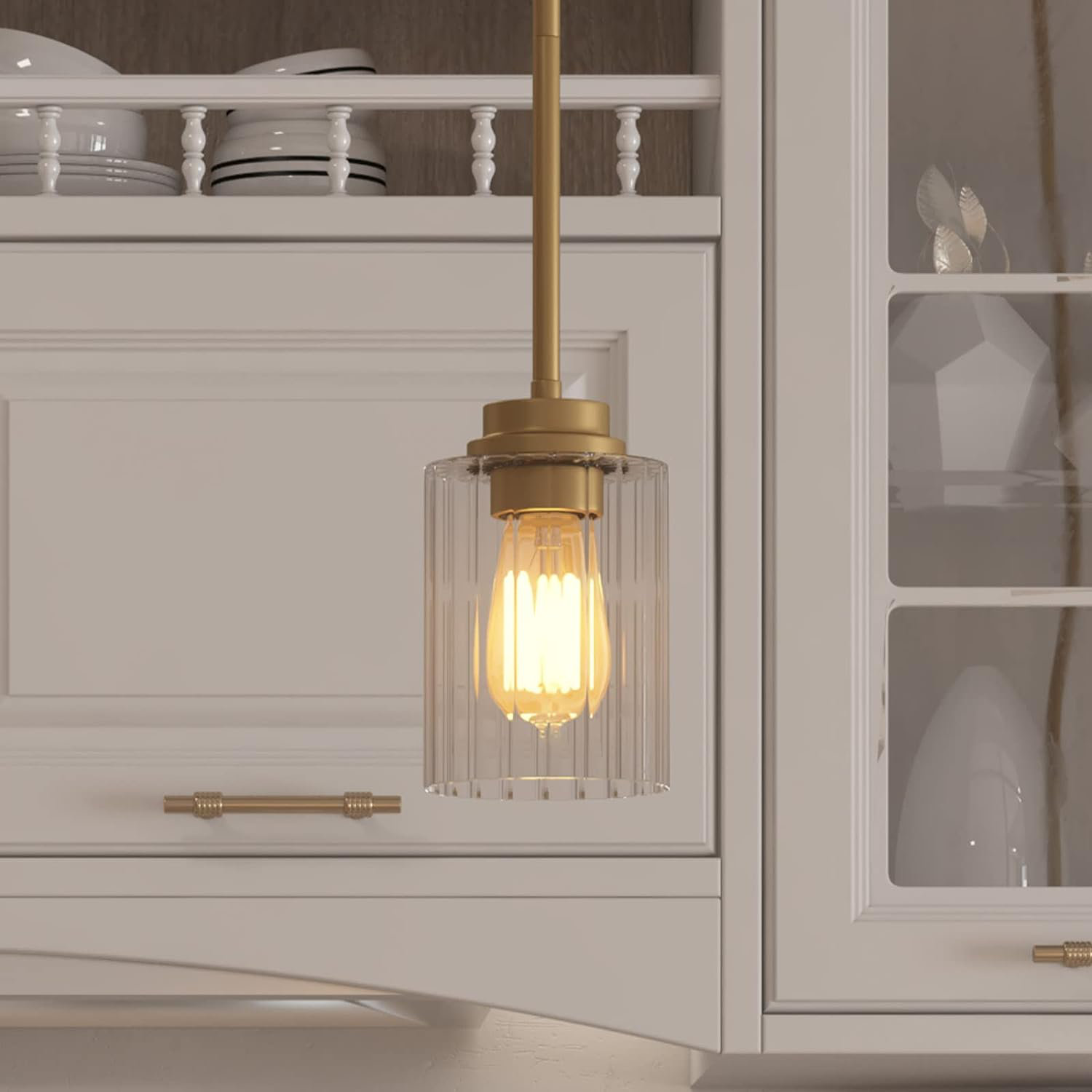 Inlight 1-Light Modern Gold Pendant Light for Kitchen Island,Bulb Not ...