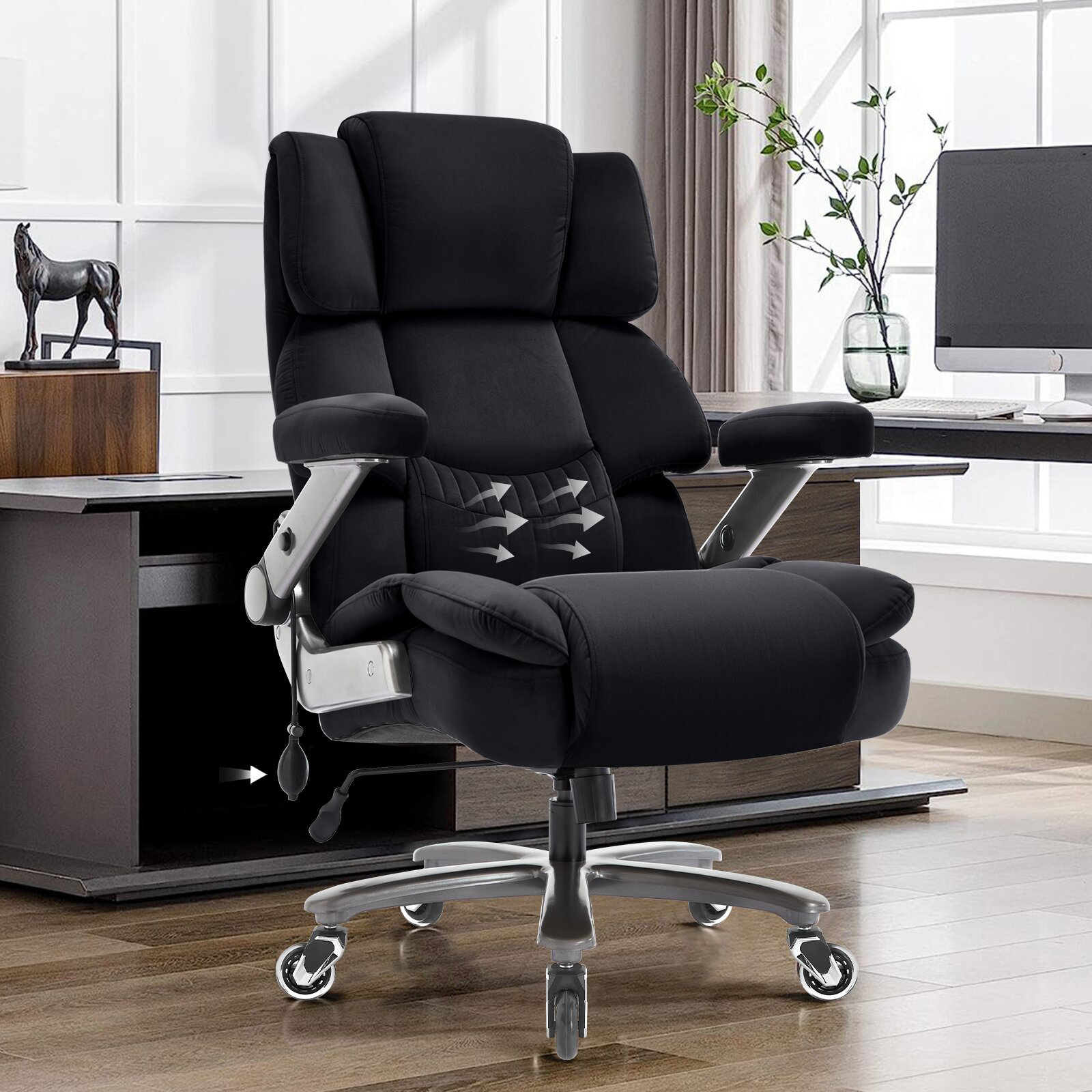 Inbox Zero Wayfair Nagib Big And Tall Fabric Ergonomic Office Chair ...