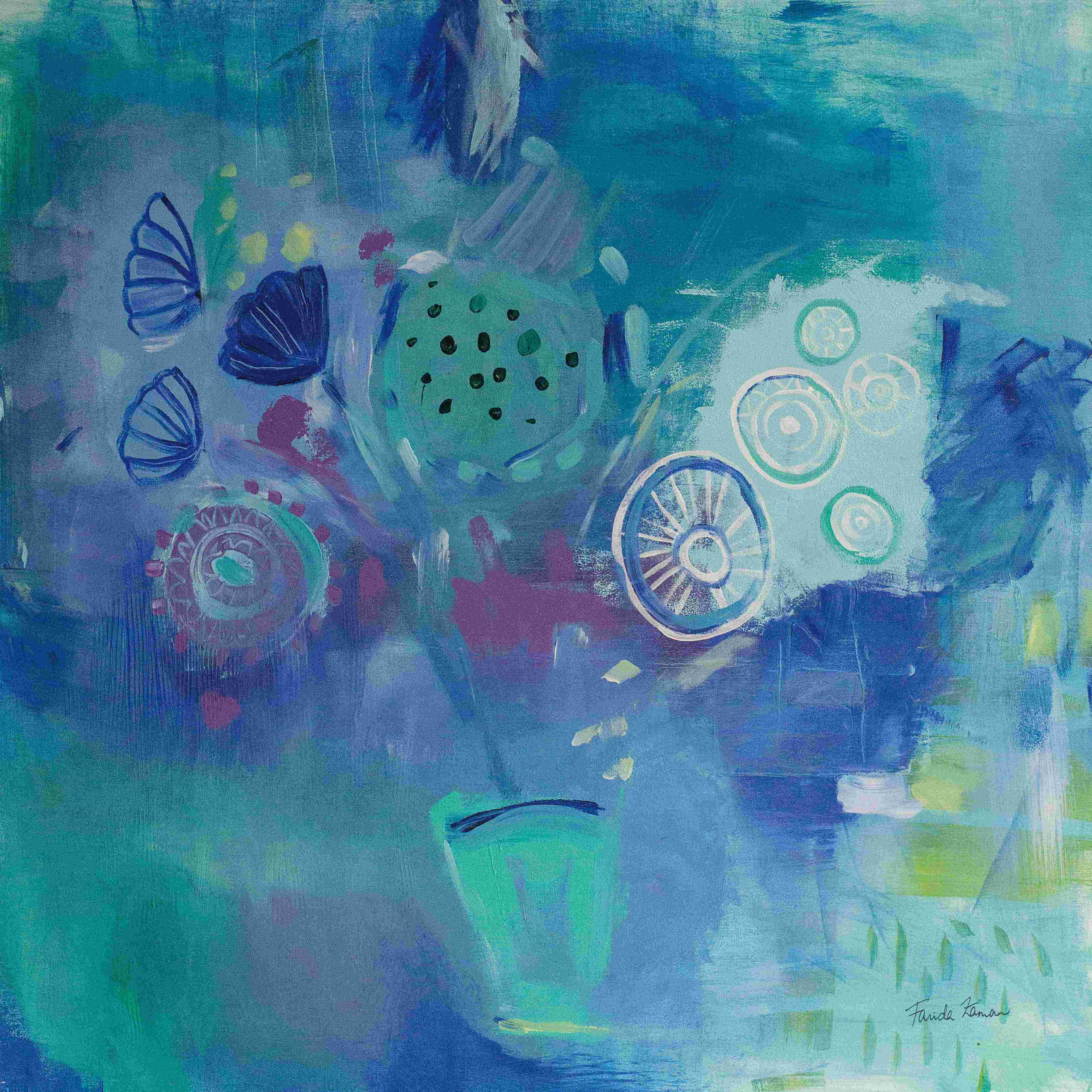 Winston Porter Blue Bouquet - Wrapped Canvas Print | Wayfair