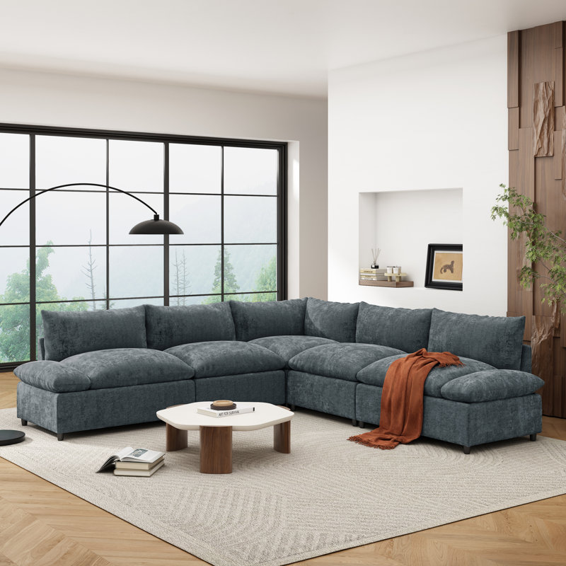 Latitude Run® Caydie V-Shape Upholstered 5-Piece Sectional Sofa | Wayfair