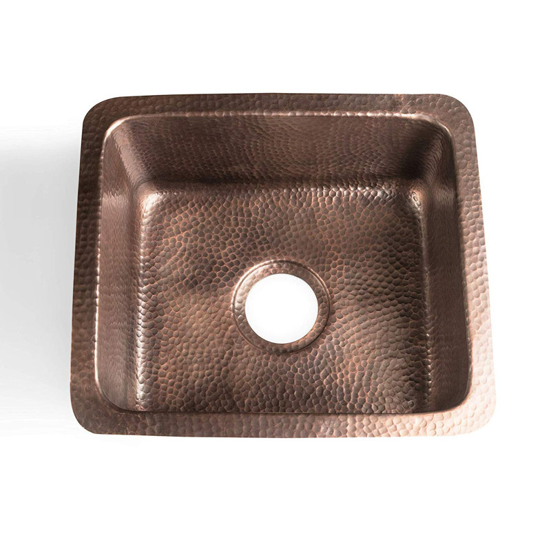 Monarch Abode Pure Copper Hand Hammered Highball Dual Mount Single Bowl ...