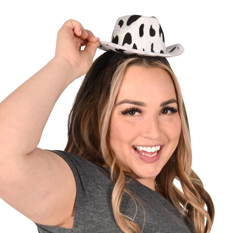 The Holiday Aisle® Cow Print Cowboy Hat Headband | Wayfair