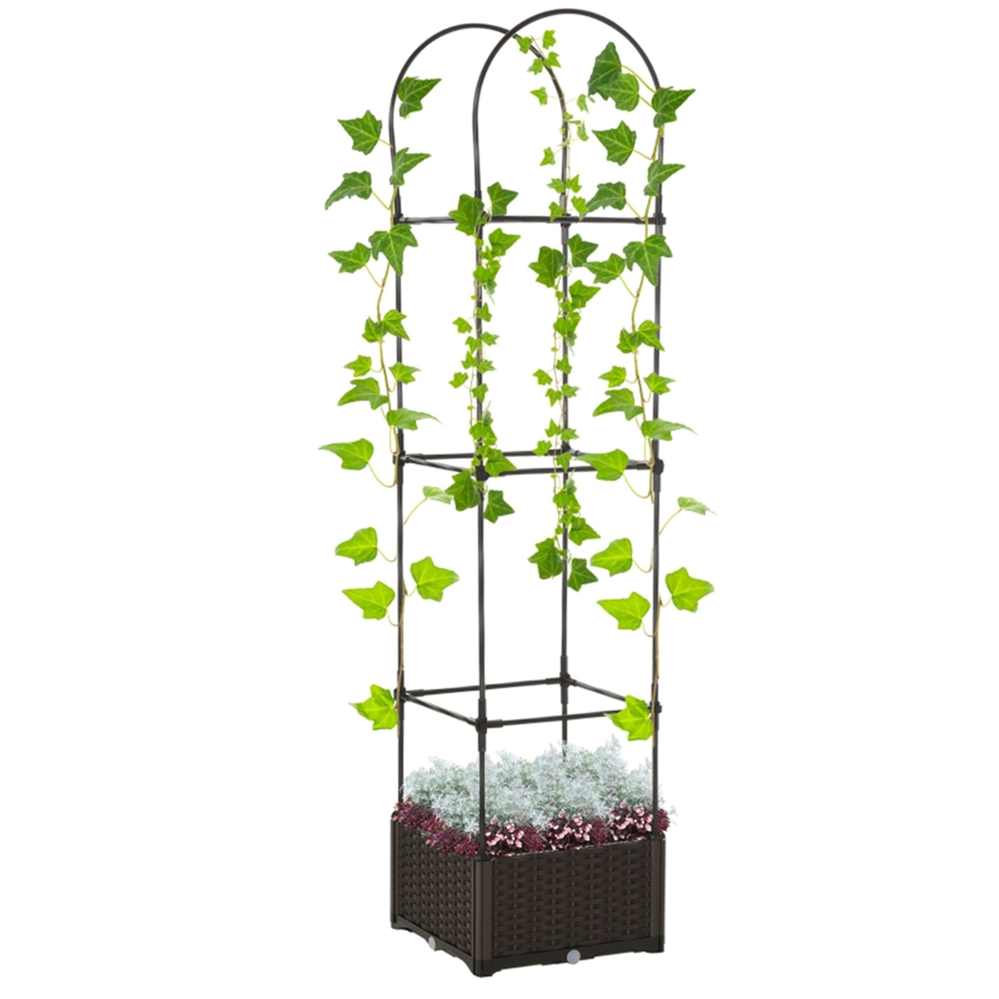 Alcott Hill® Planter?Flower shelf, Garden Bed with Trellis | Wayfair